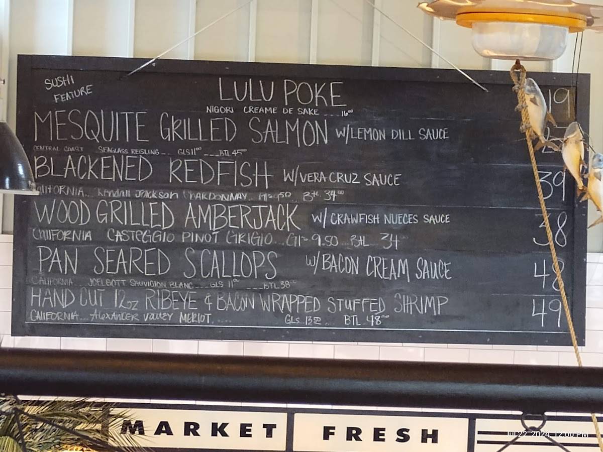 Menu at Water Street Oyster Bar, Corpus Christi, 309 N Water St