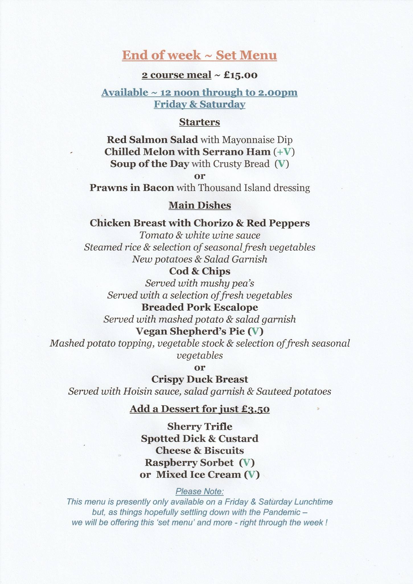 Menu at Waterfront Hotel restaurant, Deal