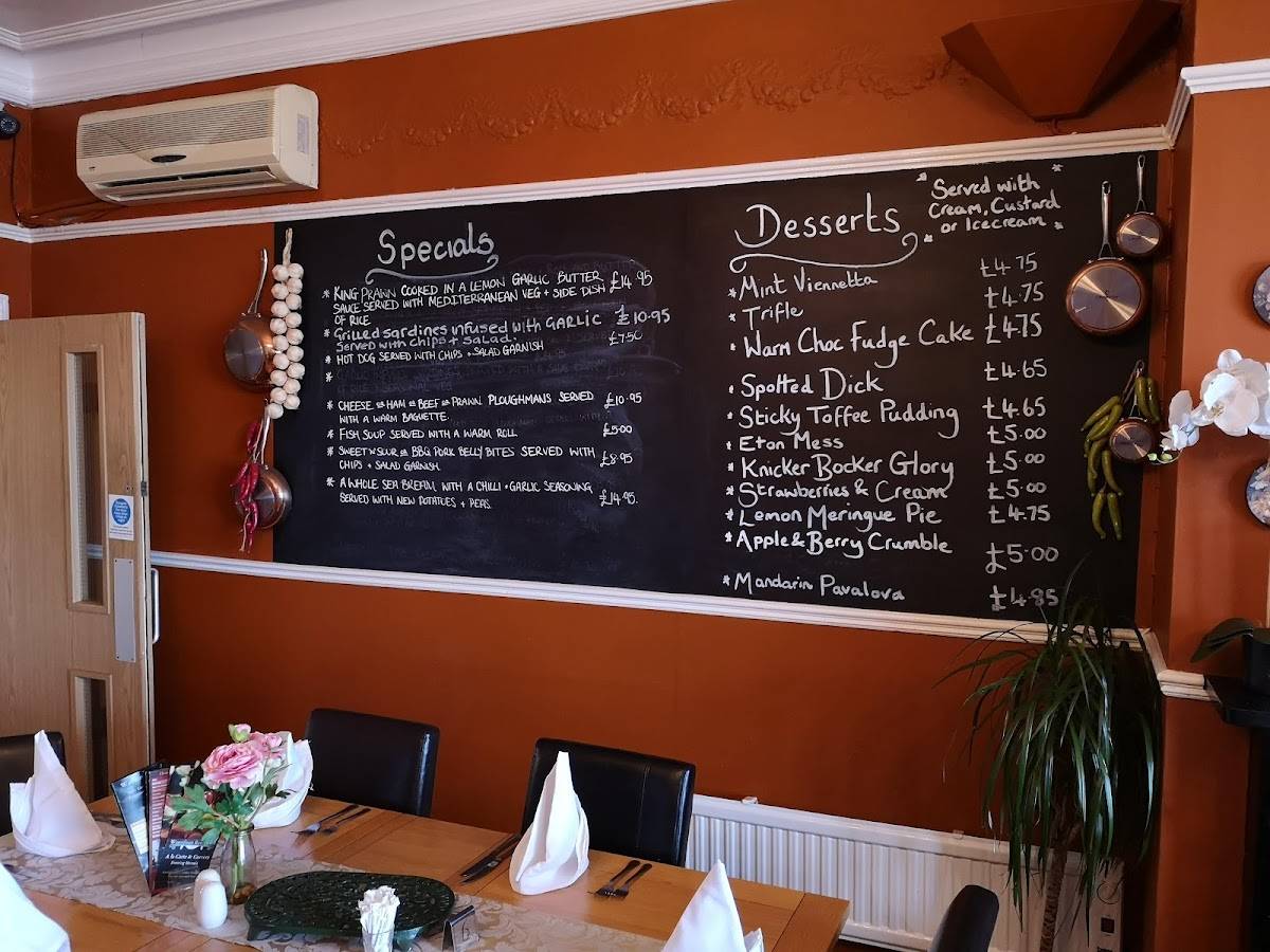 Menu at Waterfront Hotel restaurant, Deal