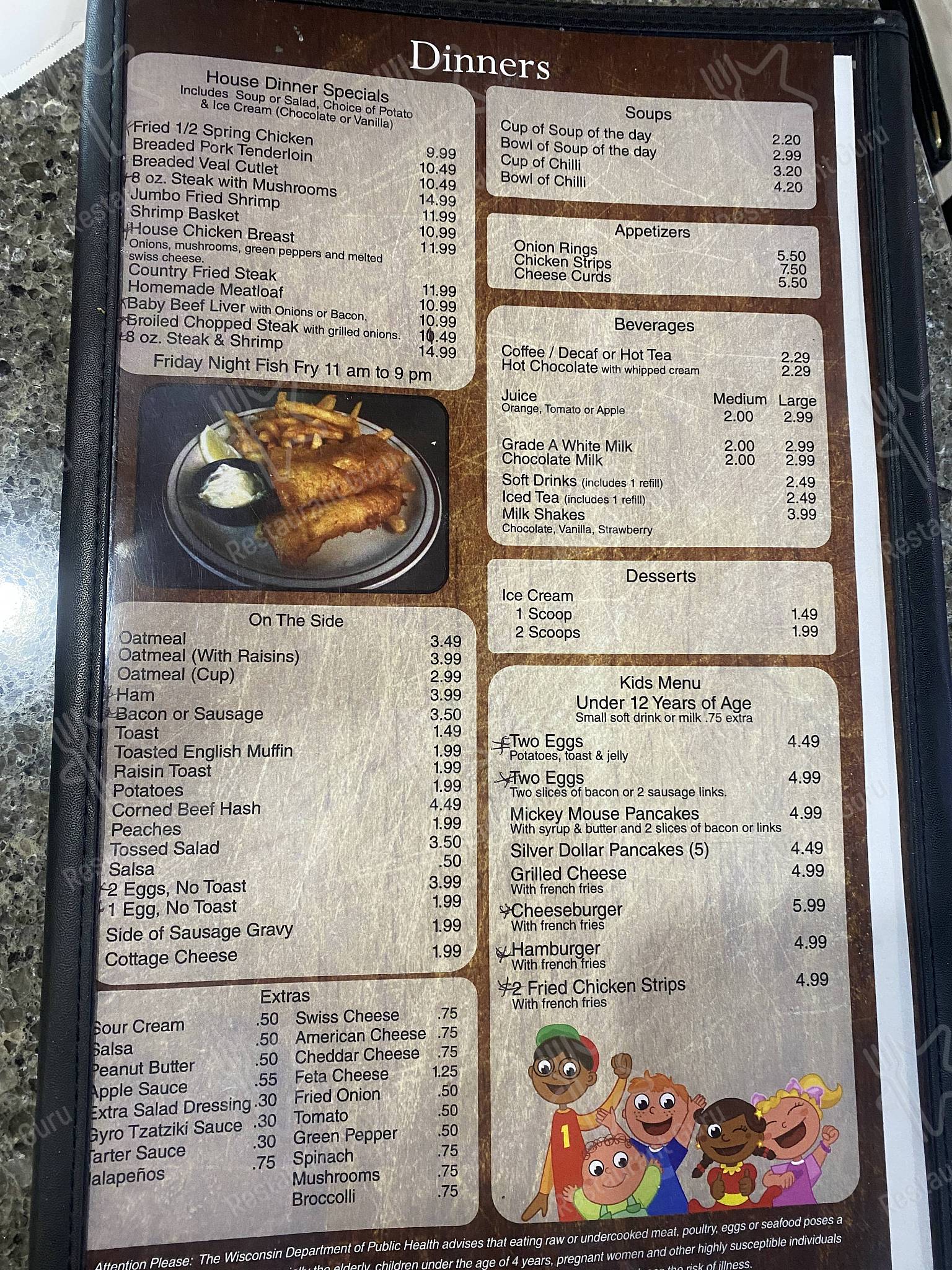 Menu at Route 19 Cafe, Waterloo