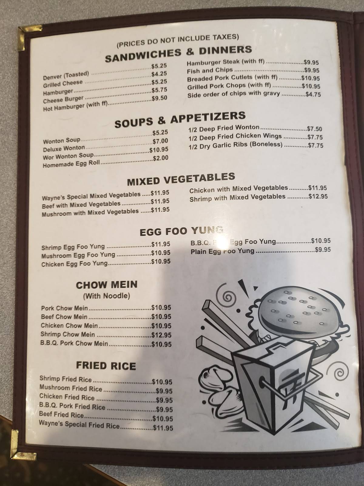Menu at Wayne's Family Restaurant, Estevan