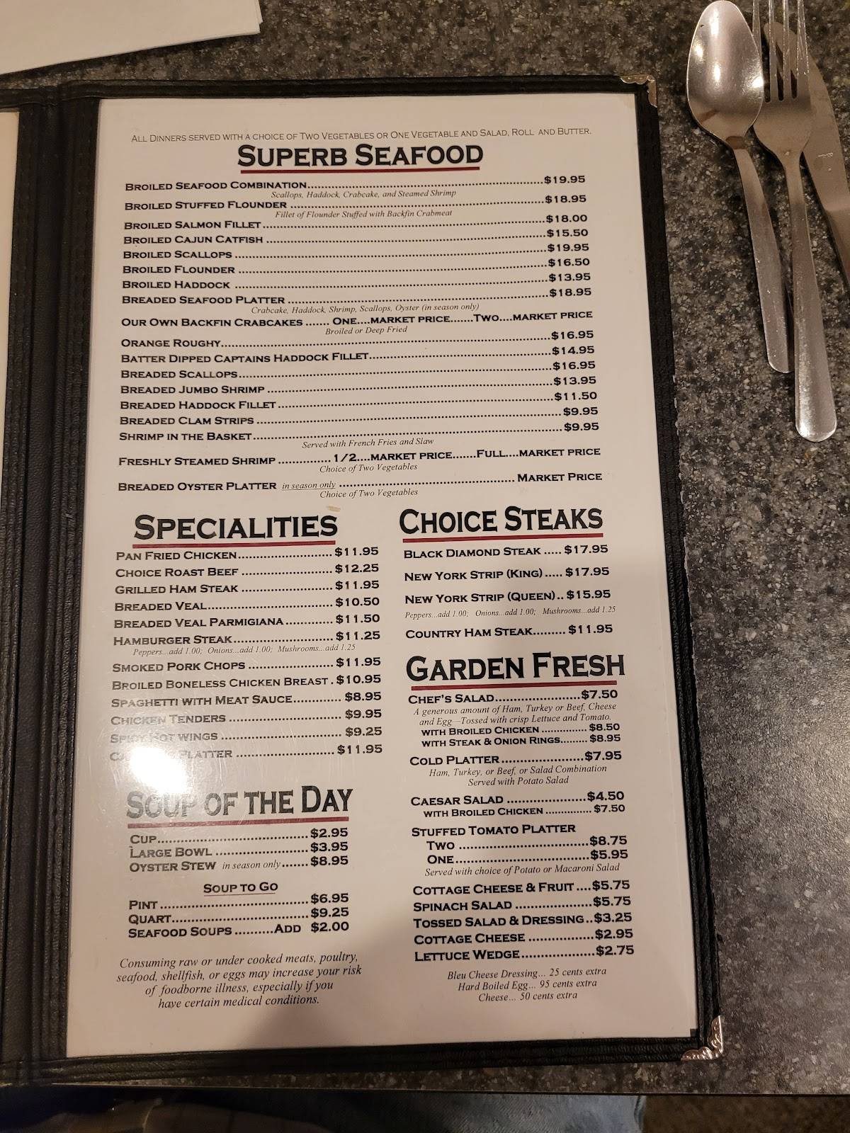Menu at Parlor House restaurant, Waynesboro