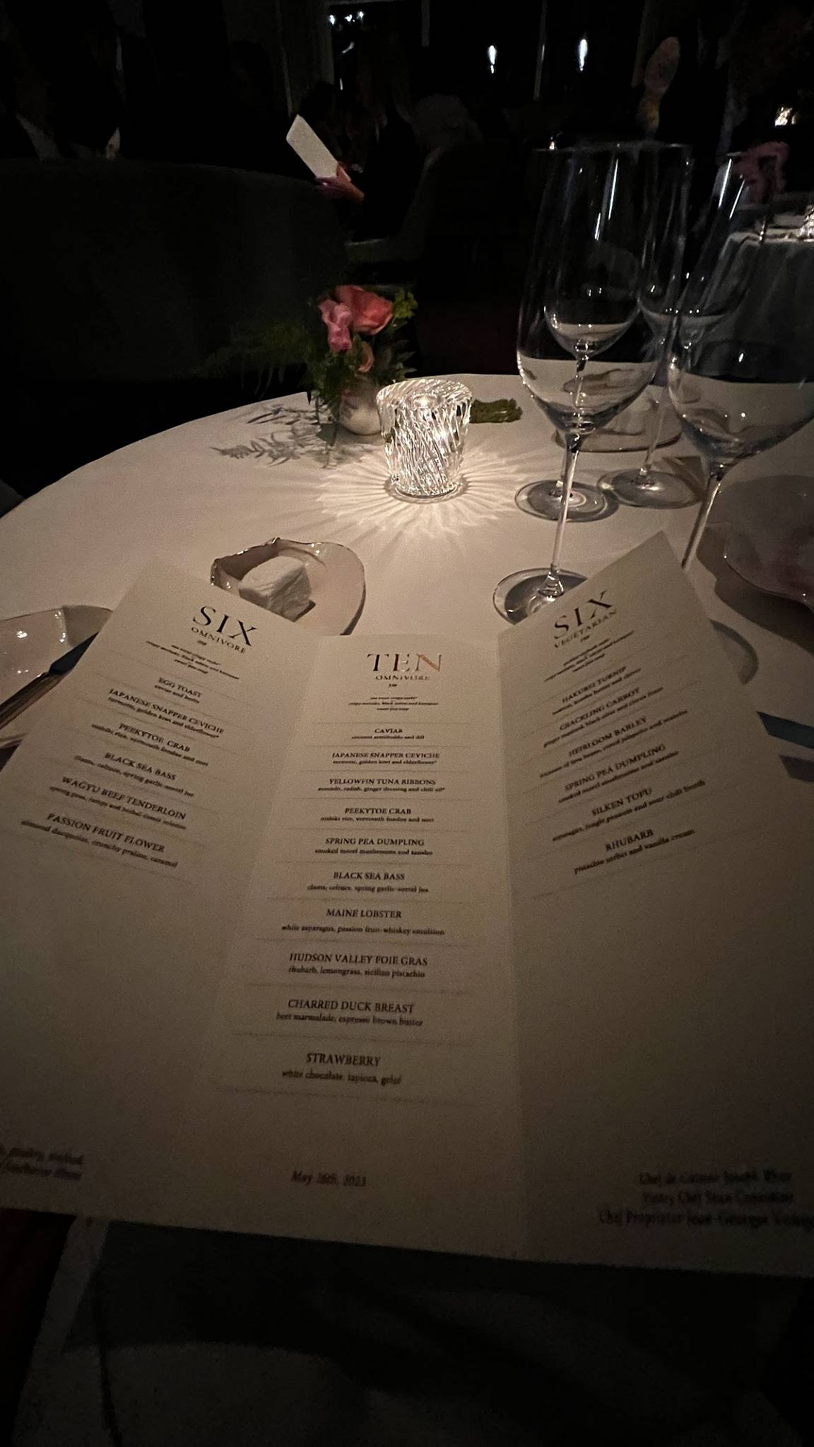 Menu at Jean-Georges restaurant, West New York, 1 Central Park W