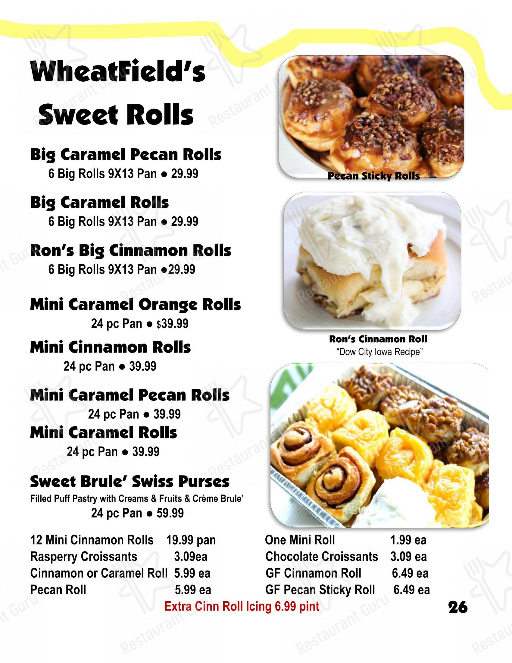Menu at WheatFields Eatery & Bakery, Omaha, S 103rd St
