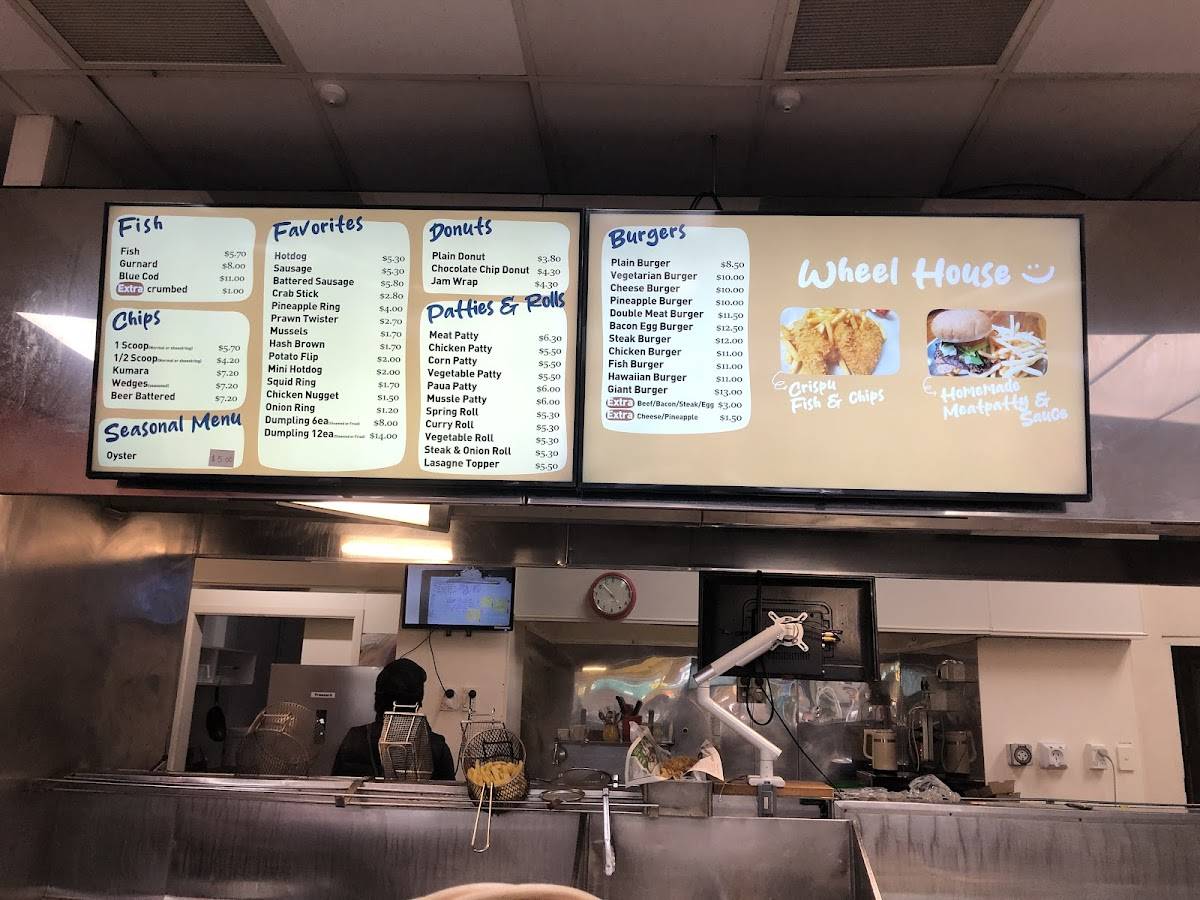 Menu at Wheelhouse Takeaways fast food, Motueka
