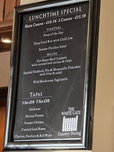 Menu at White Gate pub & bar, Mirfield