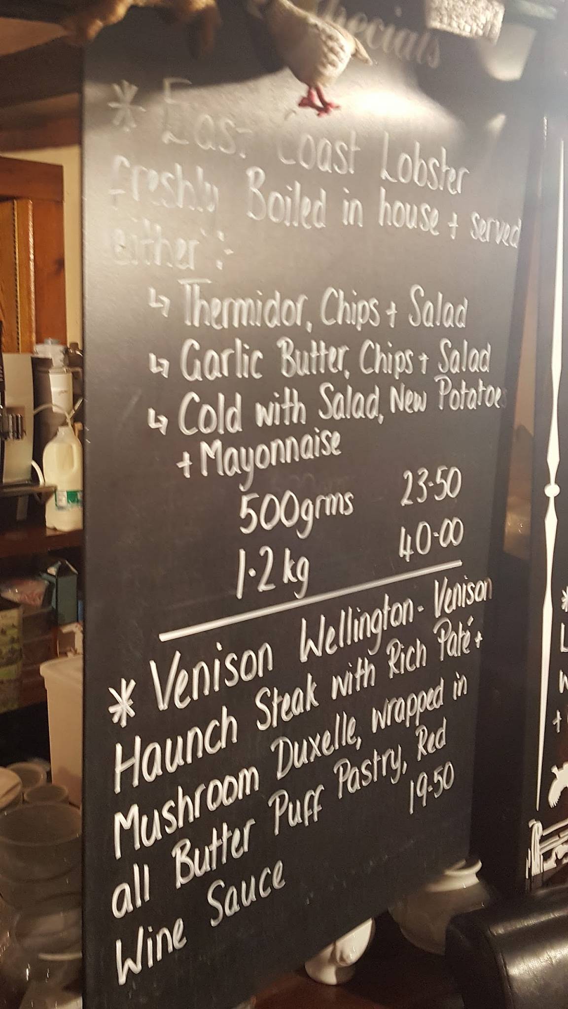 Menu at Whitehouses restaurant, Retford
