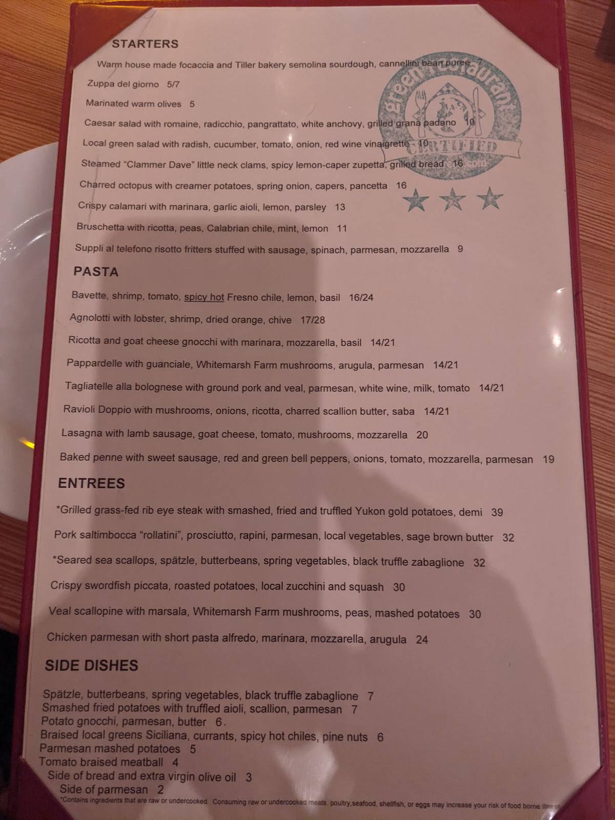 Menu at Wild Olive Restaurant - Johns Island, SC, Johns Island