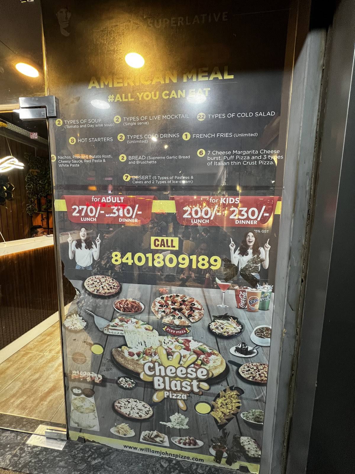 Menu at William John's Pizza Superlative Anand, Anand