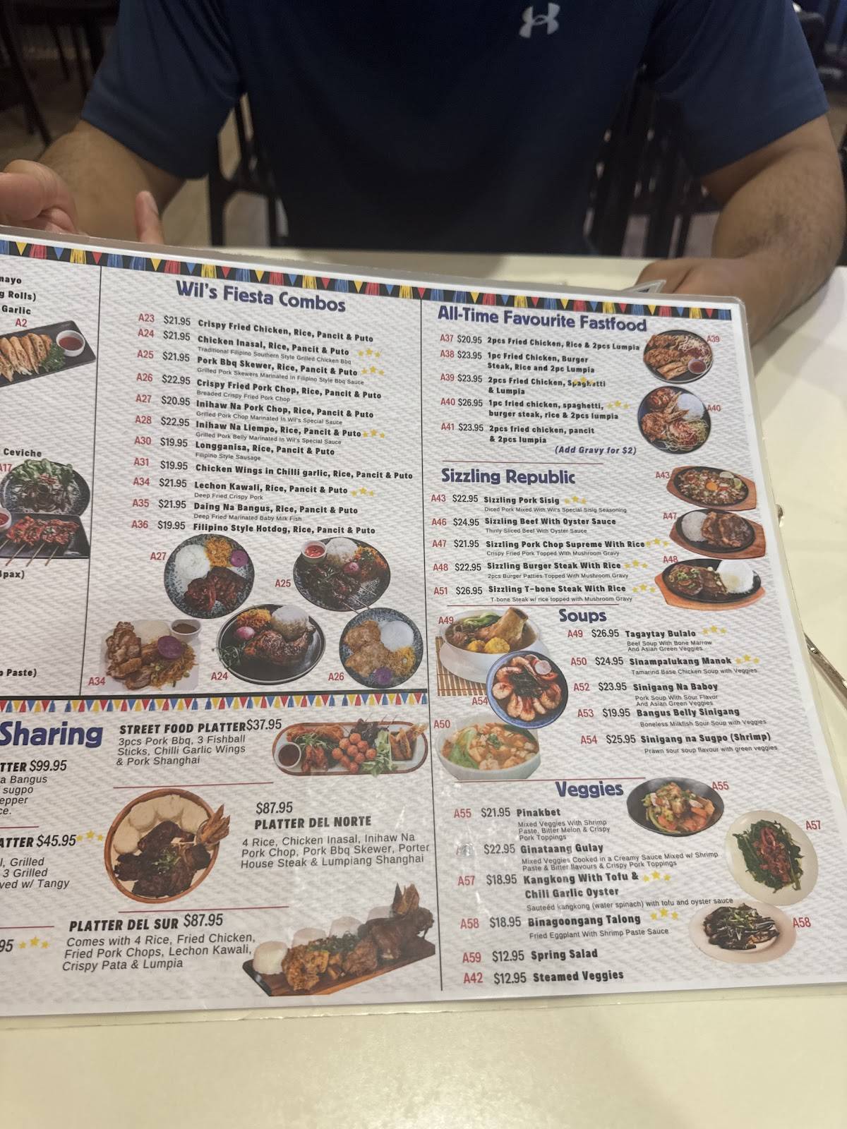 Menu at Wil's Resto restaurant, Sunnybank