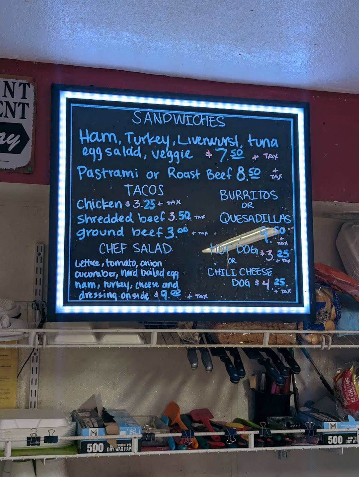 Menu at Windmill Market restaurant, Palm Springs