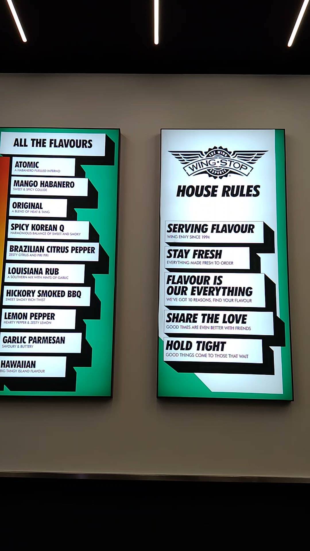 Menu at Wingstop Trafford Centre restaurant, Manchester, Unit R15c