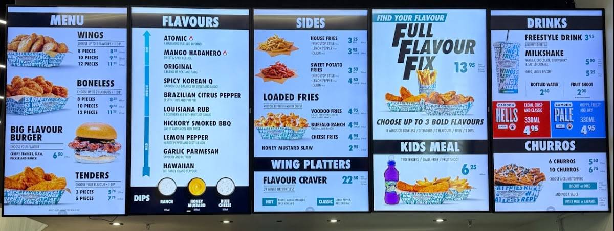 Menu at Wingstop Trafford Centre restaurant, Manchester, Unit R15c