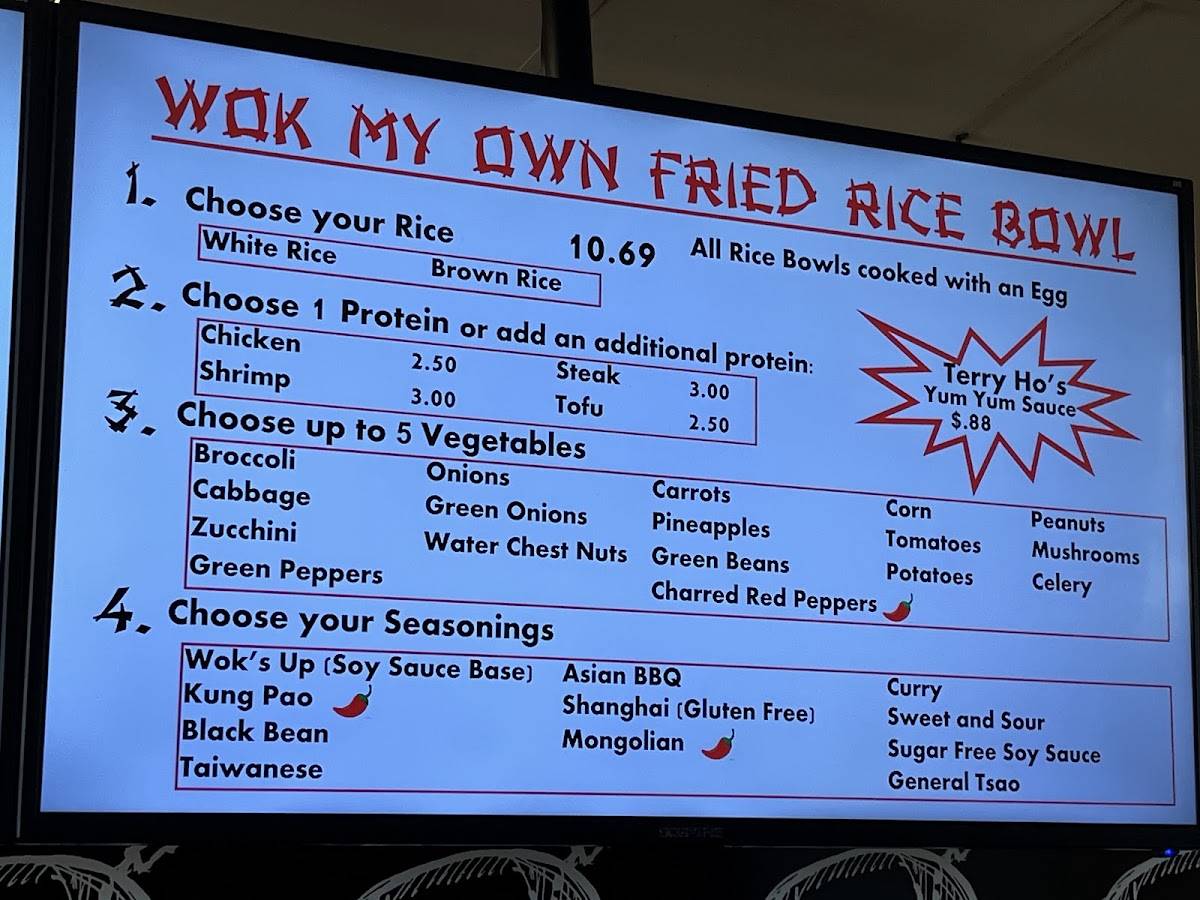 Menu at Wok's Up restaurant, Athens, Oconee Connector #470