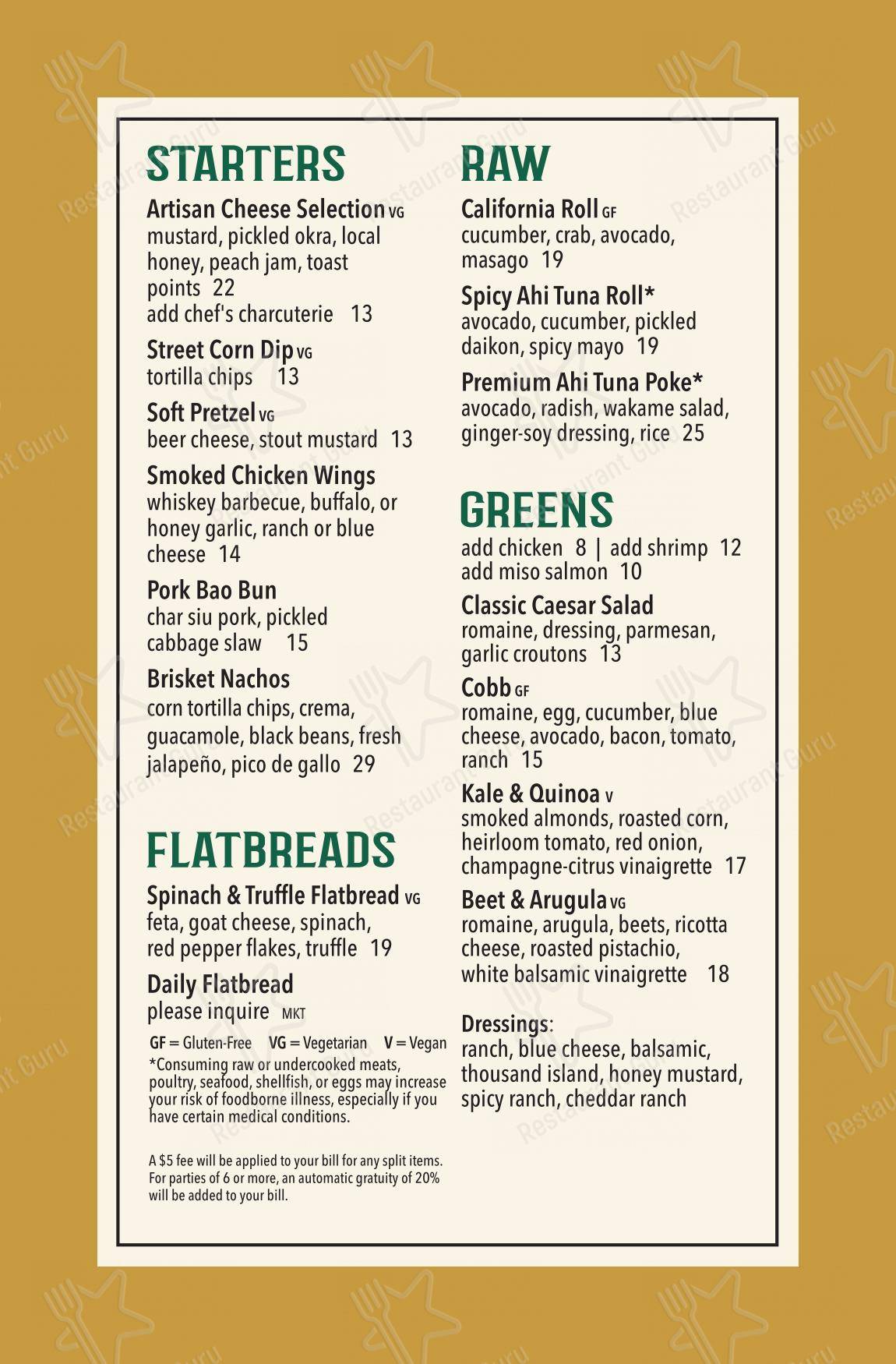Menu at Yellow Pony Pub and Garden, Ocala