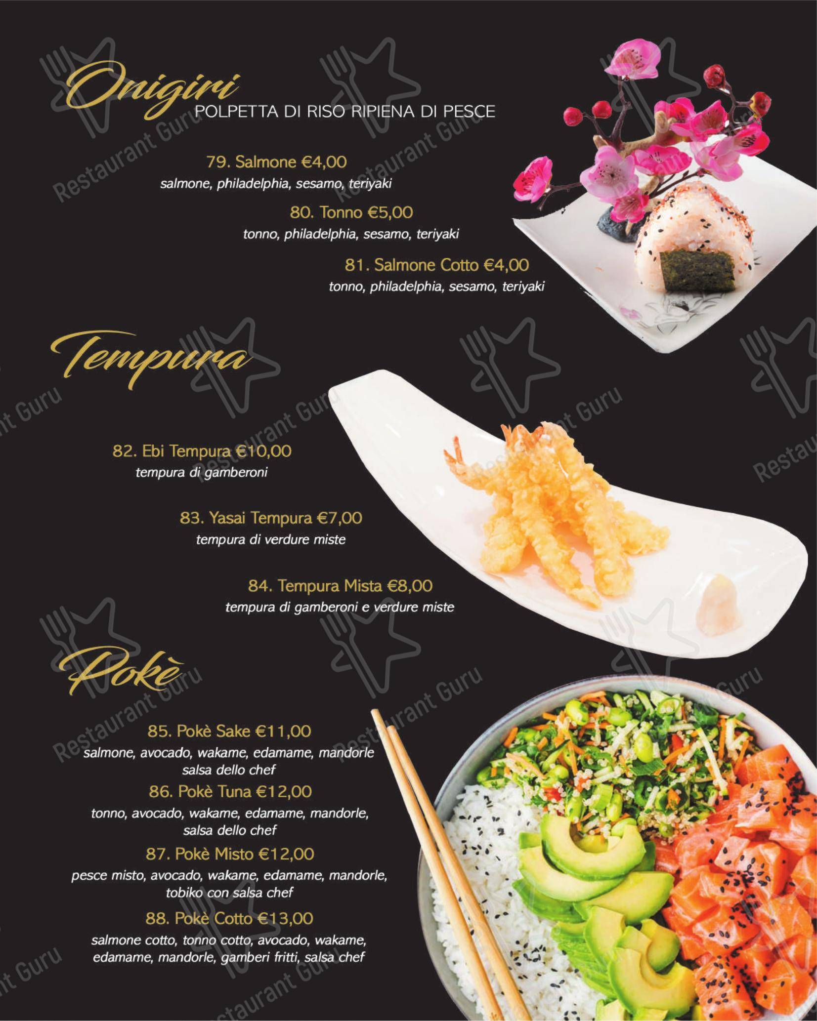Menu da Yuki Sushi Ragusa ristorante, Ragusa, Viale delle Americhe