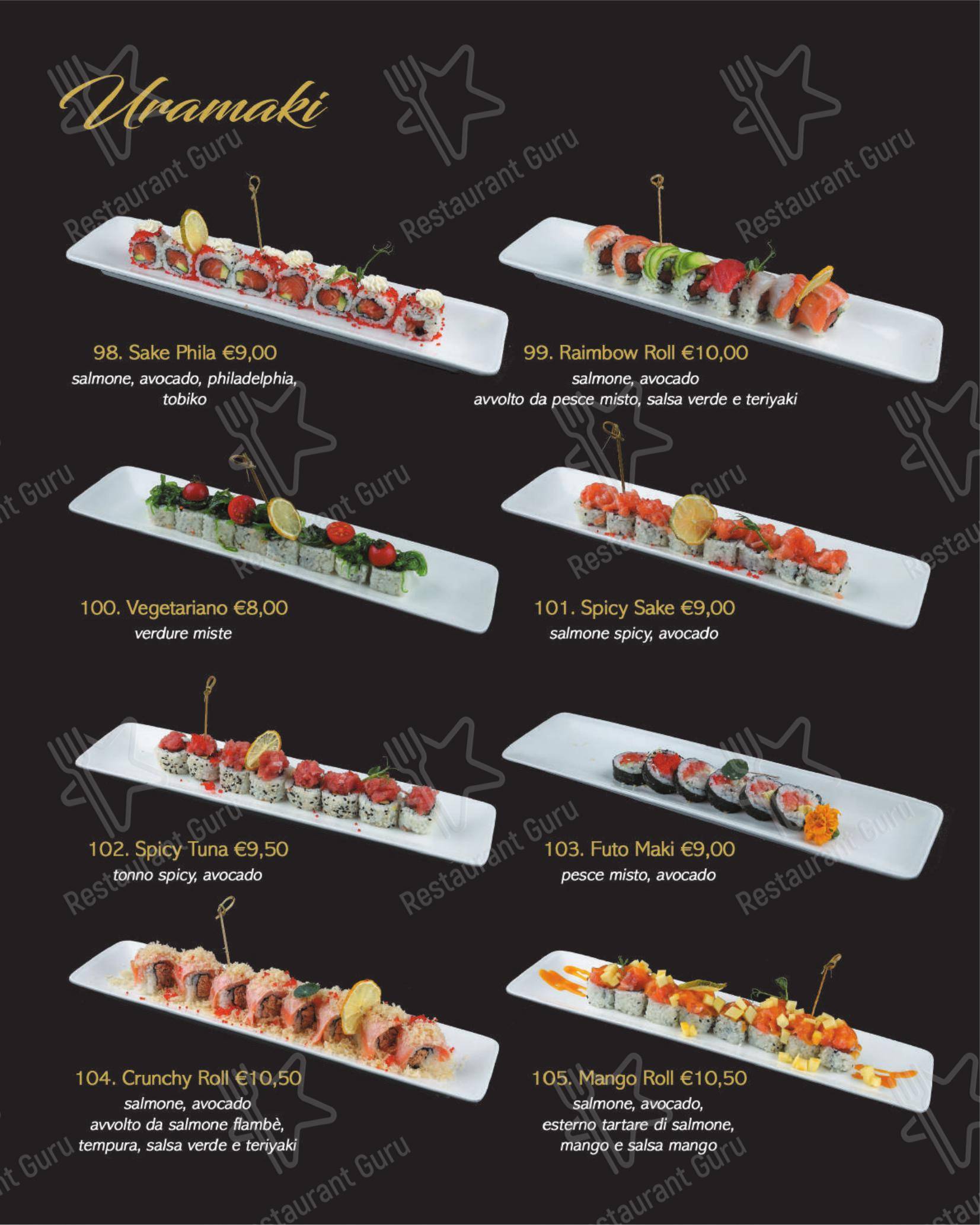 Menu da Yuki Sushi Ragusa ristorante, Ragusa, Viale delle Americhe