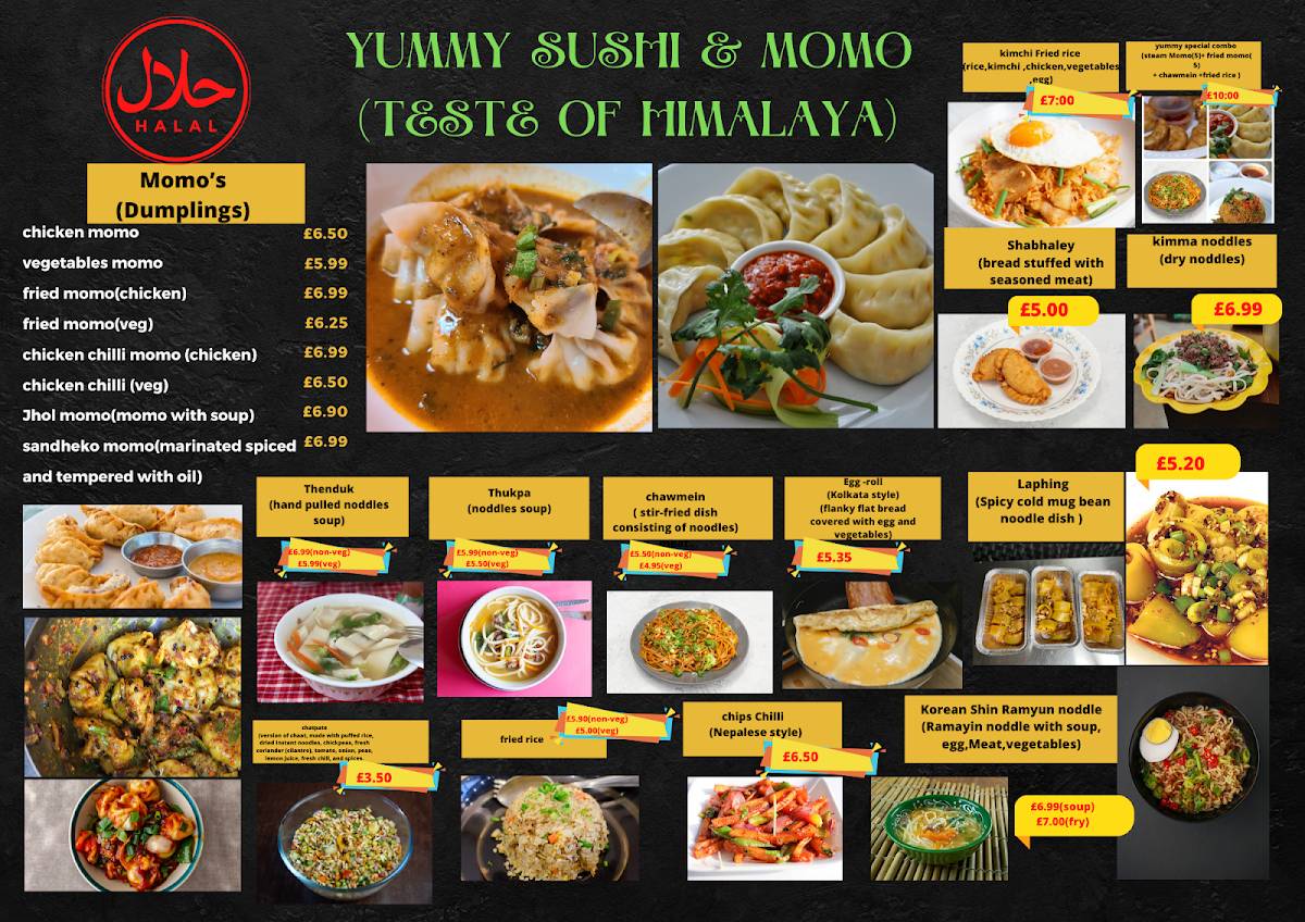 Menu at Yummy sushi & momo restaurant, Hounslow