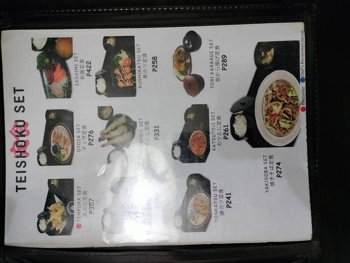 Menu at Yutaka Izakaya restaurant, Quezon City, UNIT X