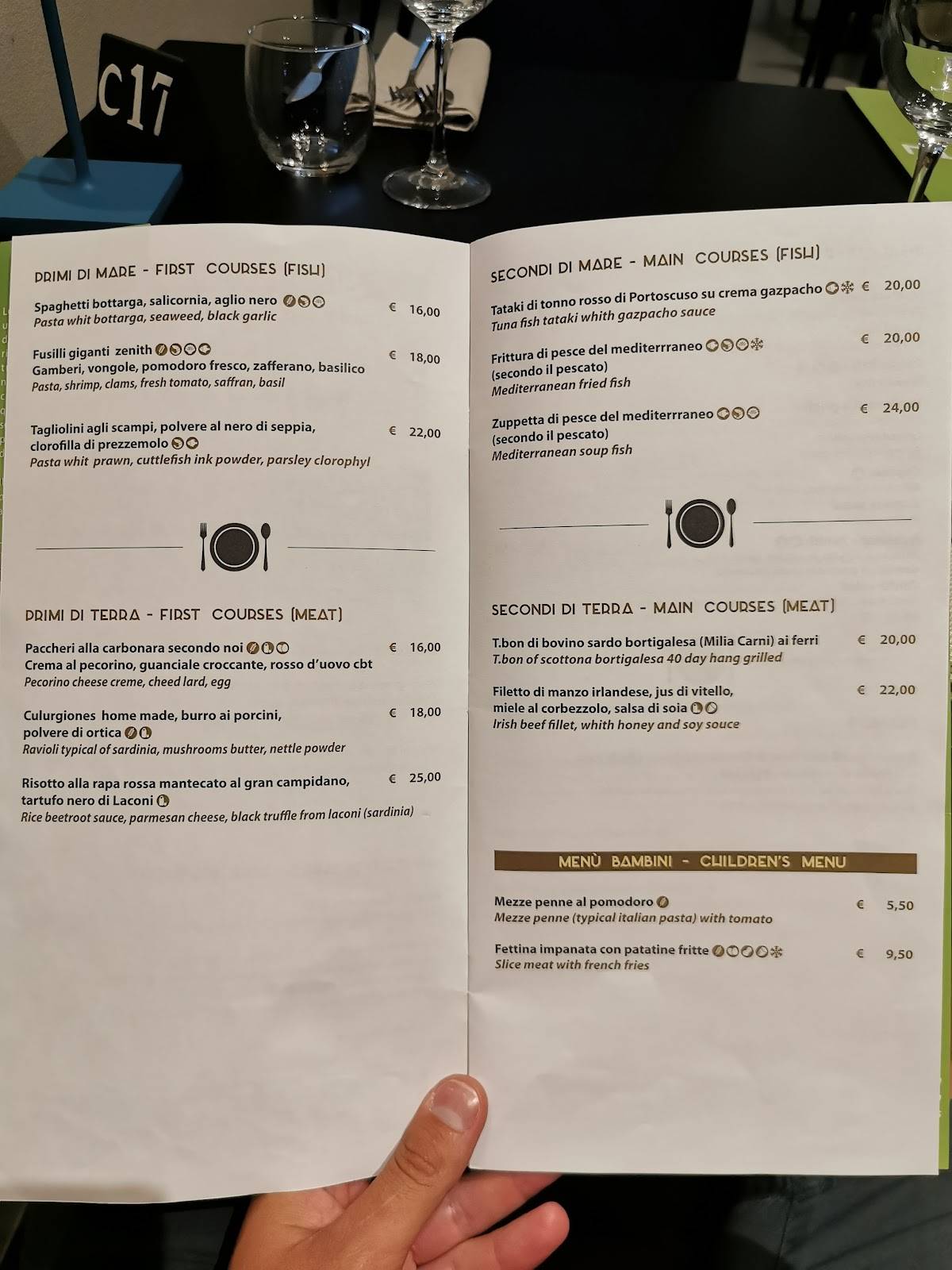 Menu da Zenith Ristorante Pizzeria Enoteco, Iglesias