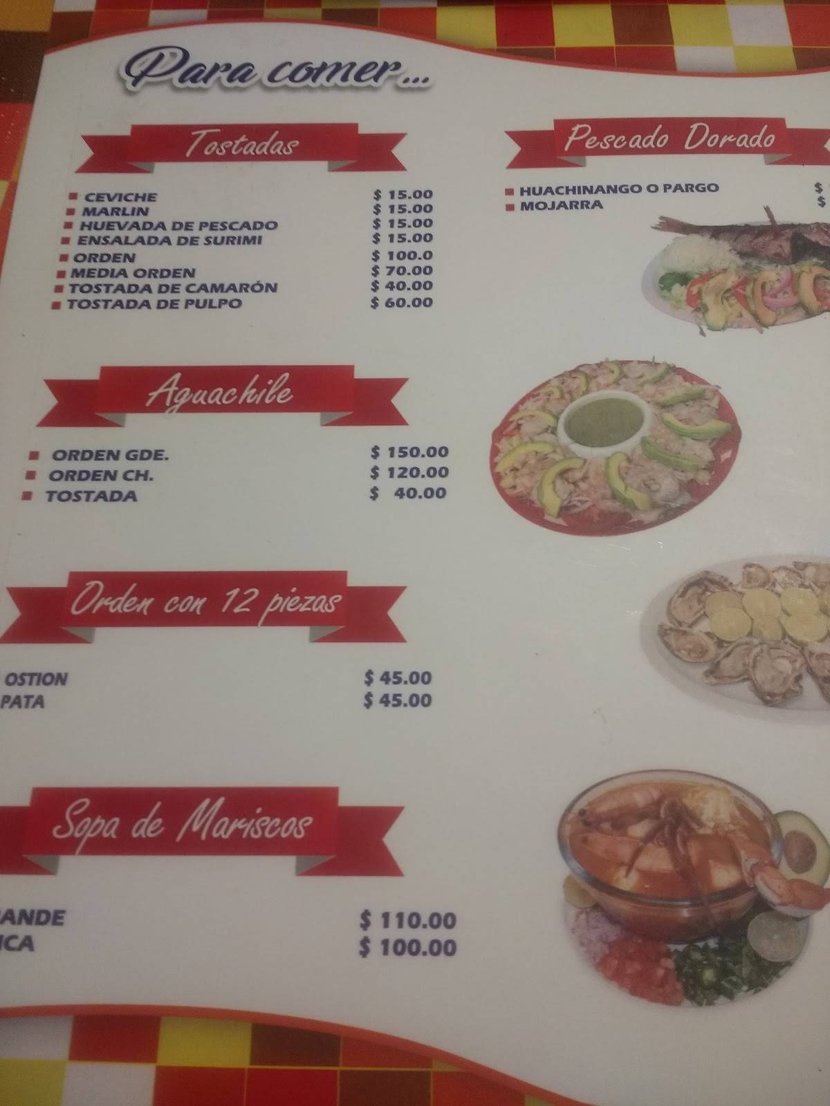 Carta del restaurante Mariscos El Atorón, Zapopan, Calz Federalismo 1733