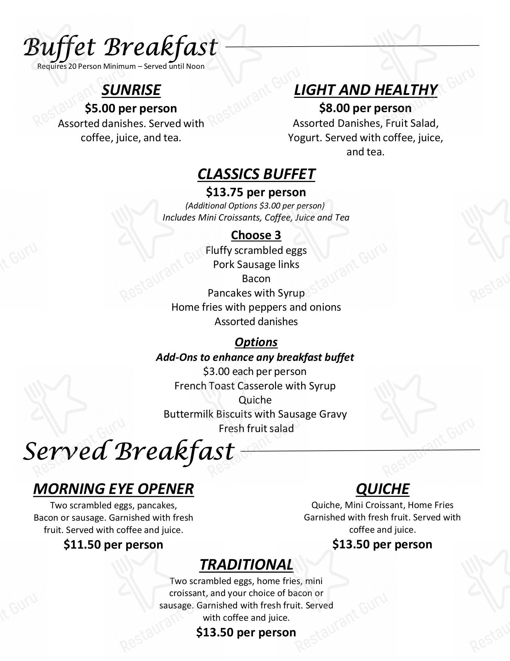 Menu at Zem Zem Shrine Club, Erie