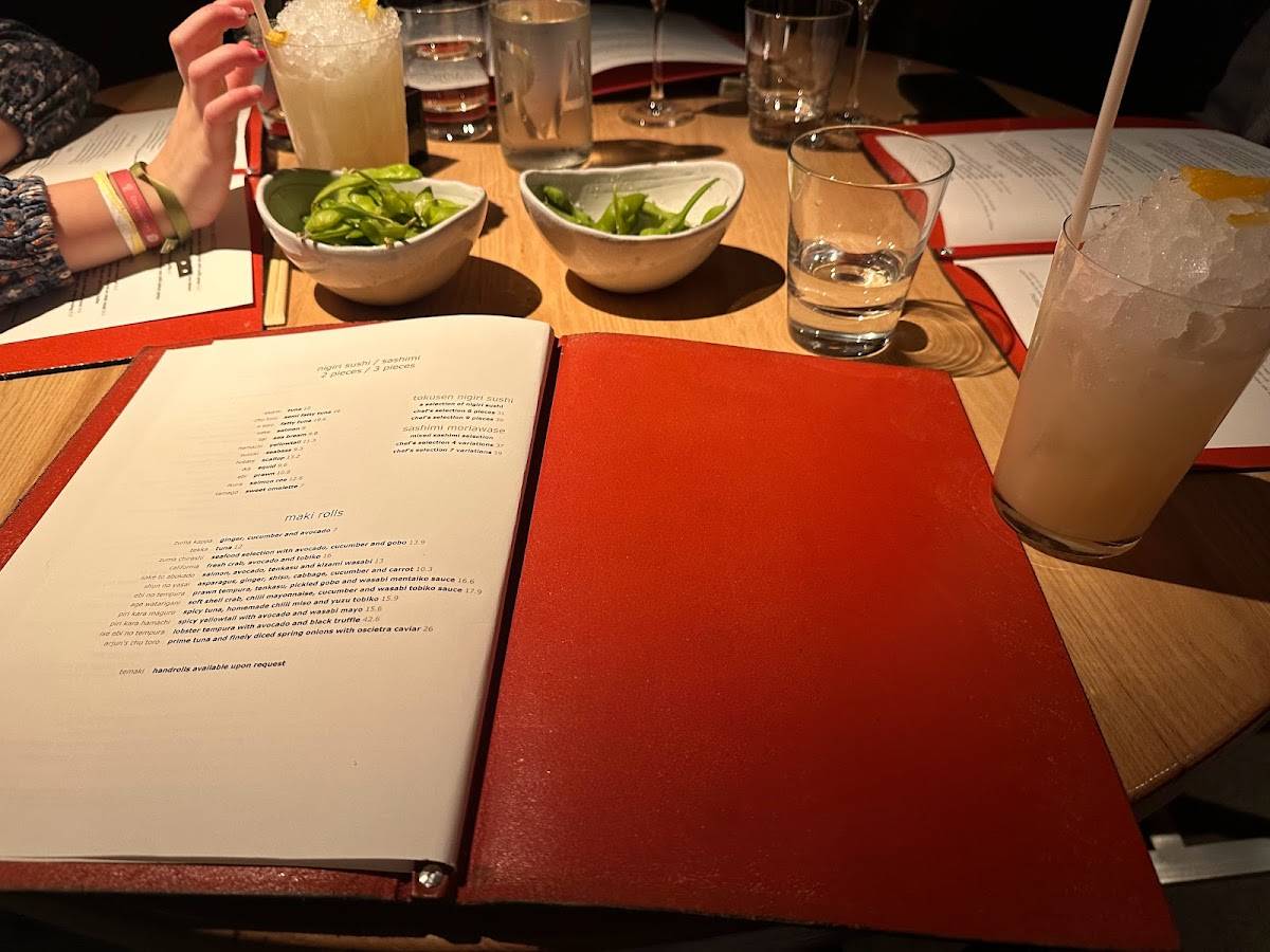 Menu at Zuma London pub & bar, London