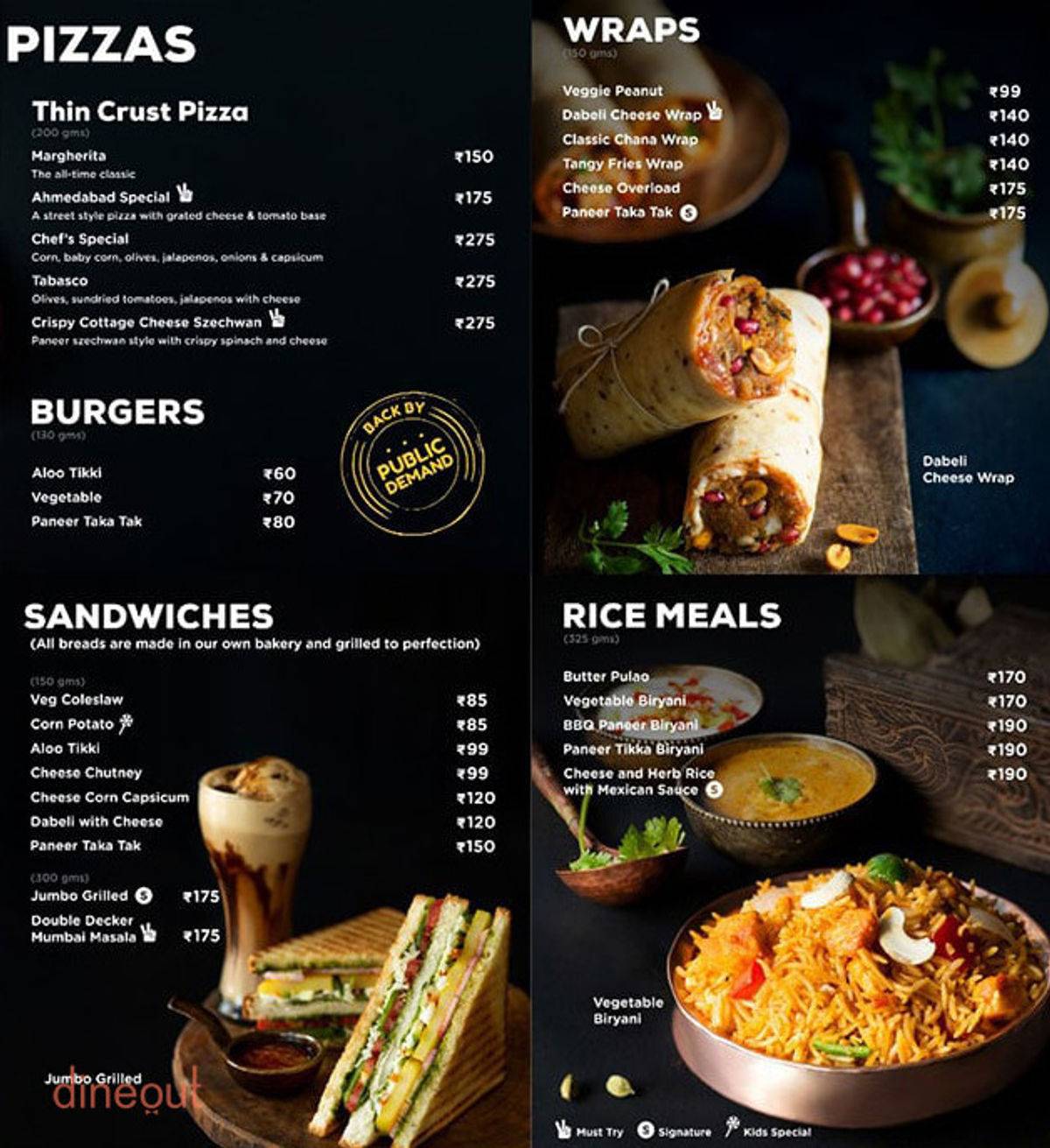 Menu at Hocco Eatery, Rajkot