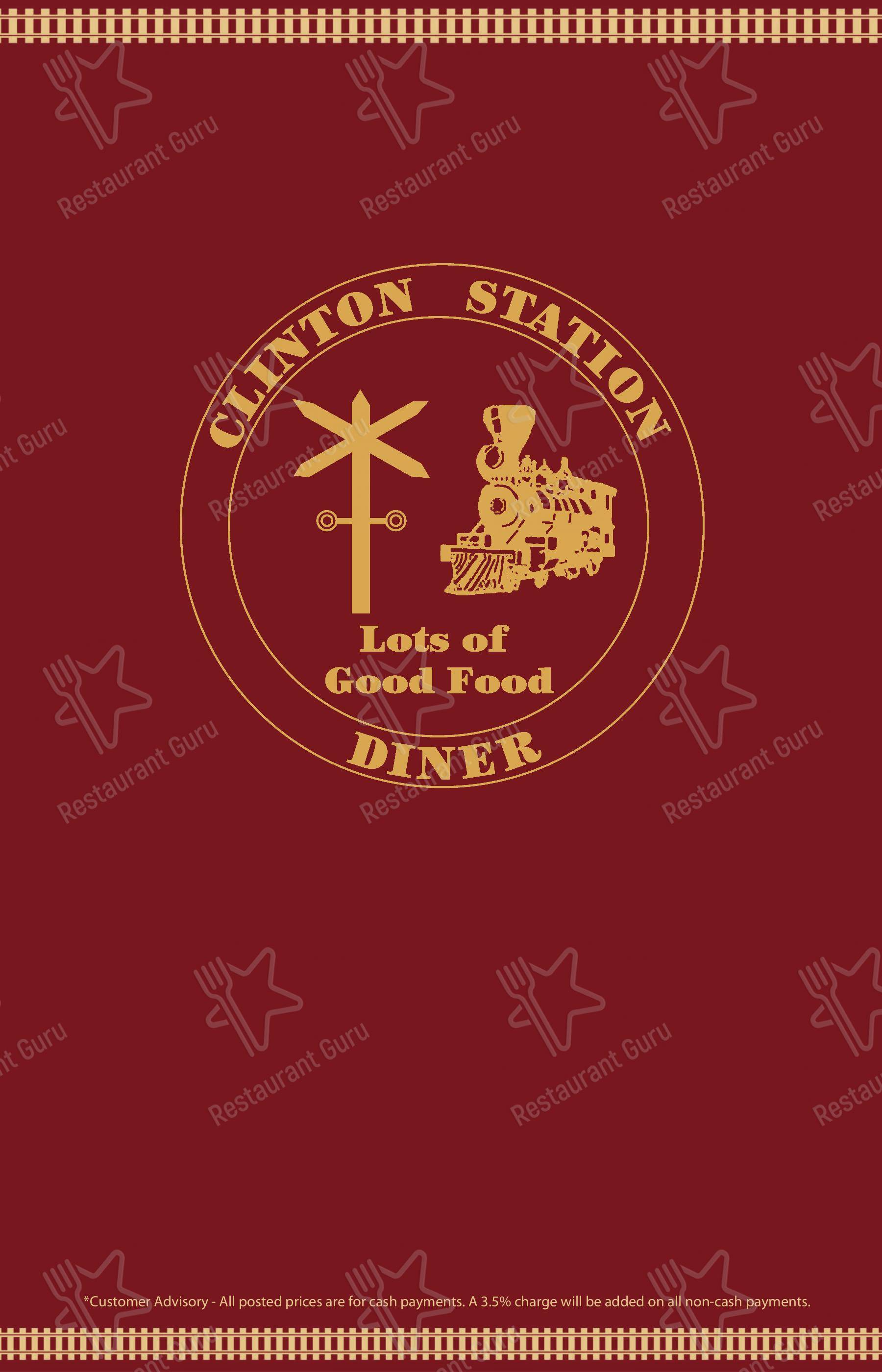 Menu at Clinton Station Diner restaurant, Clinton