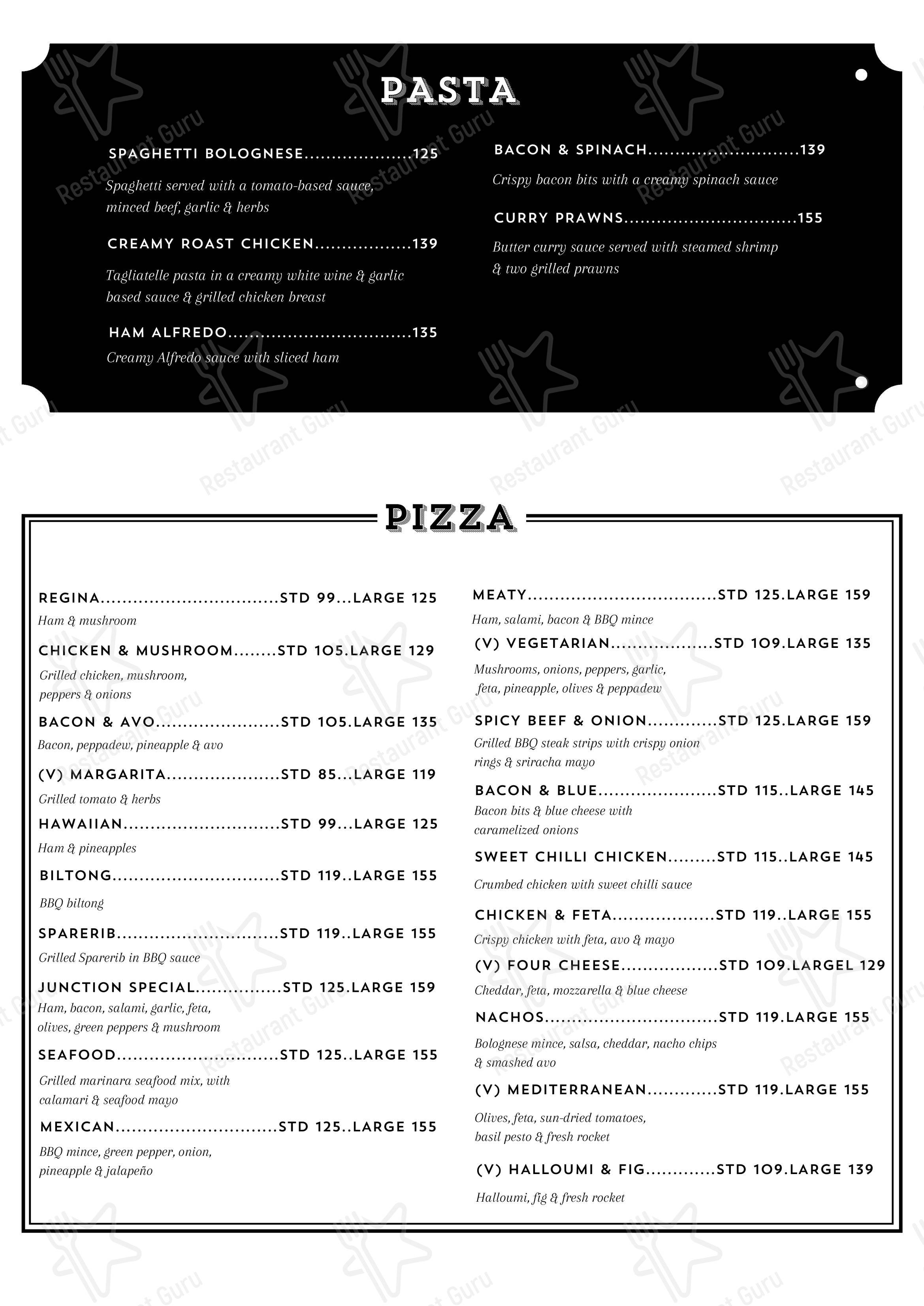 Menu at Letaba Junction restaurant, Letsitele