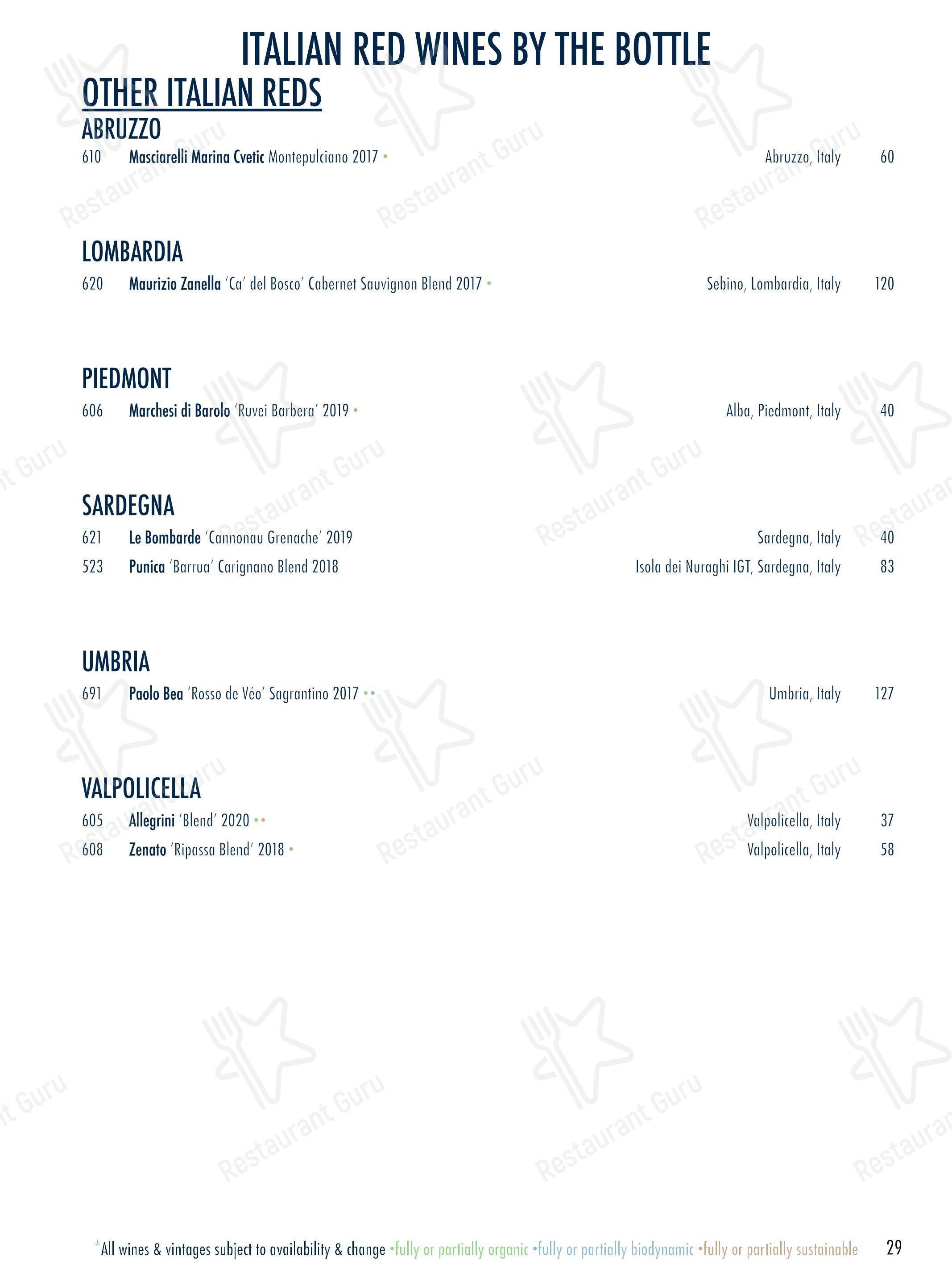 Menu at Matunuck Oyster Bar, South Kingstown, 629 Succotash Rd