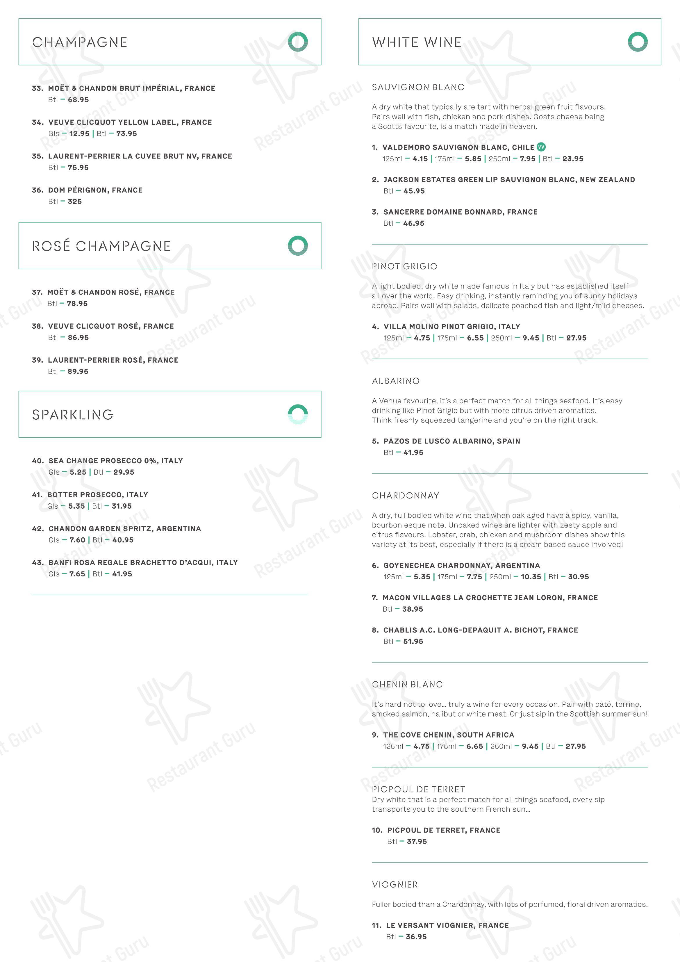 Menu at Scotts Bar & Restaurant, Largs, Largs Yacht Haven