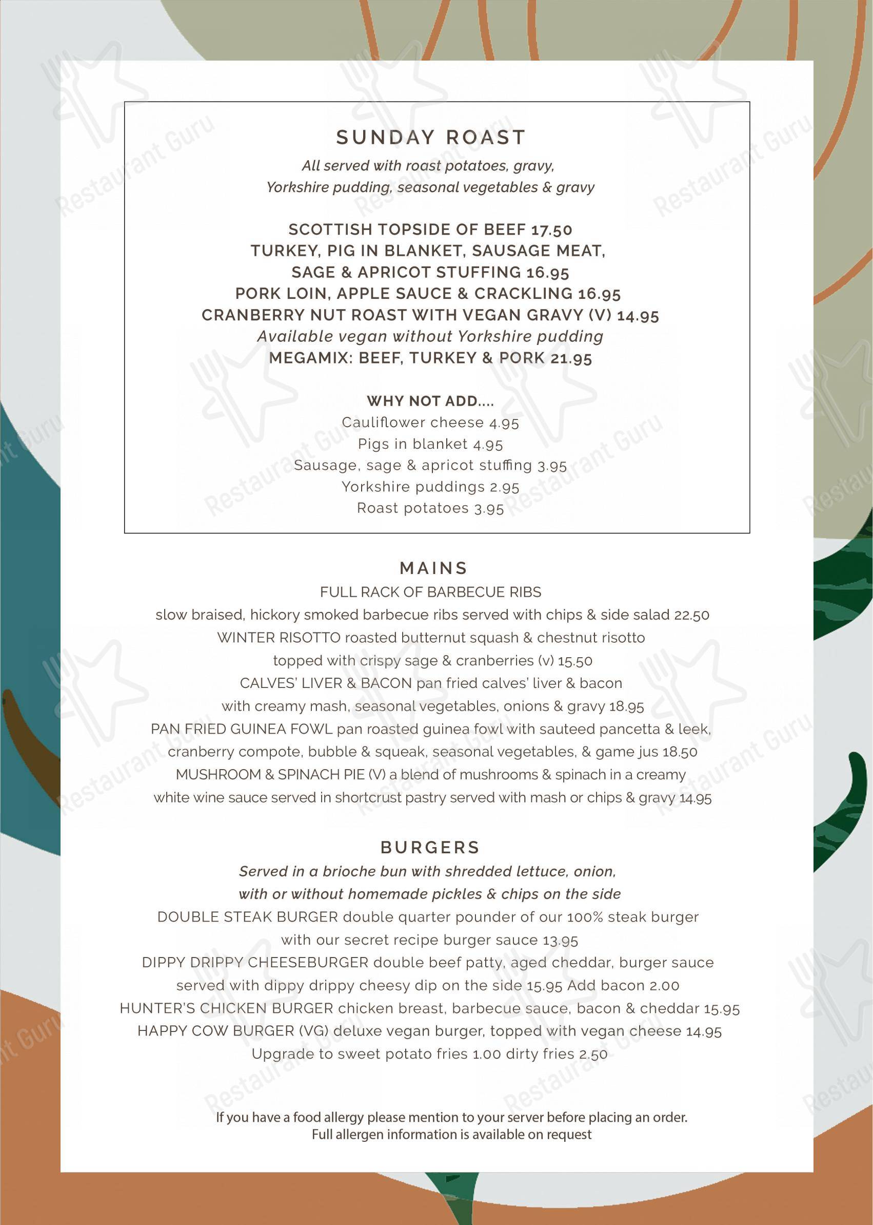 Menu at The Duke of York pub & bar, Billericay