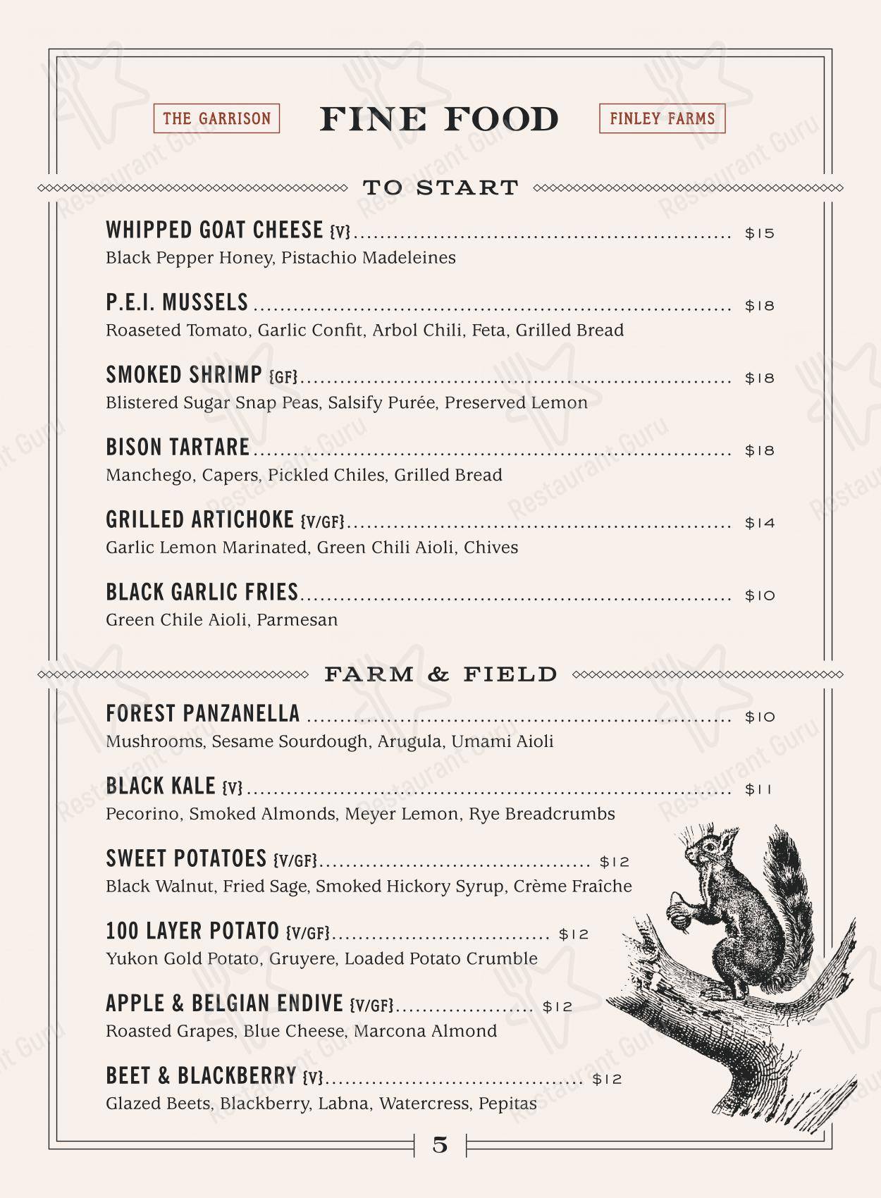Menu at The Ozark Mill Restaurant at Finley Farms, Ozark