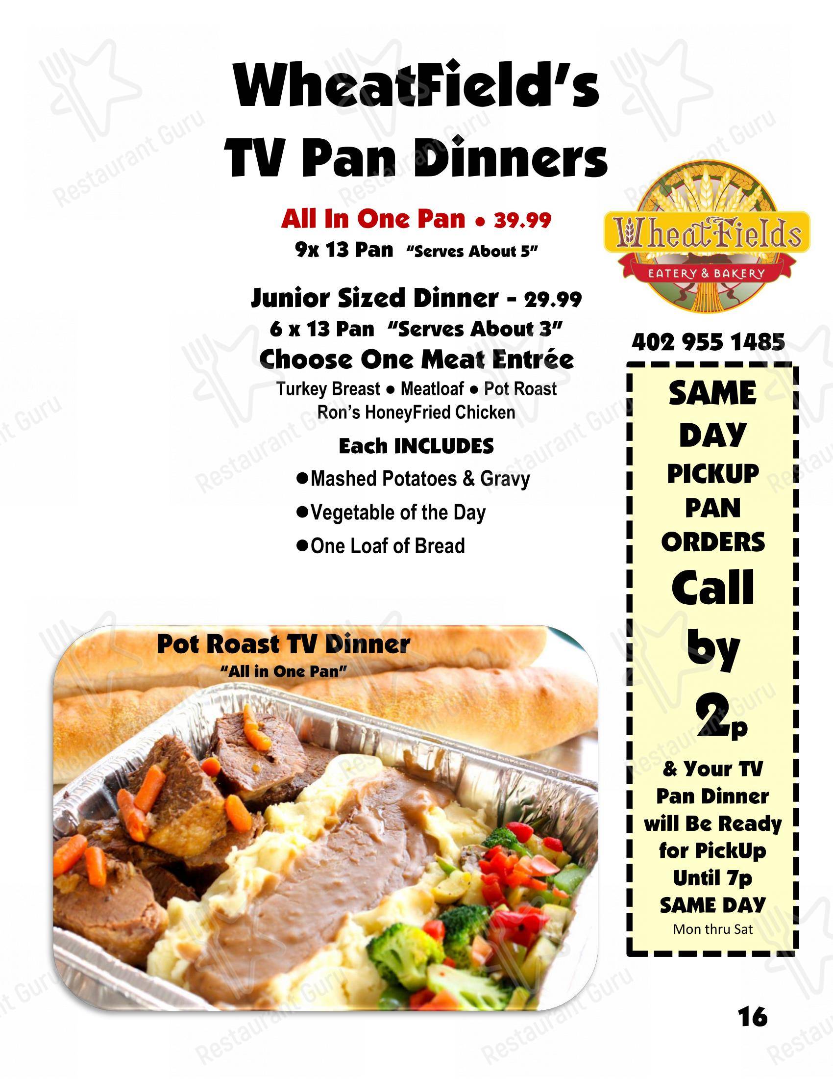 Menu at WheatFields Eatery & Bakery, Omaha, S 103rd St