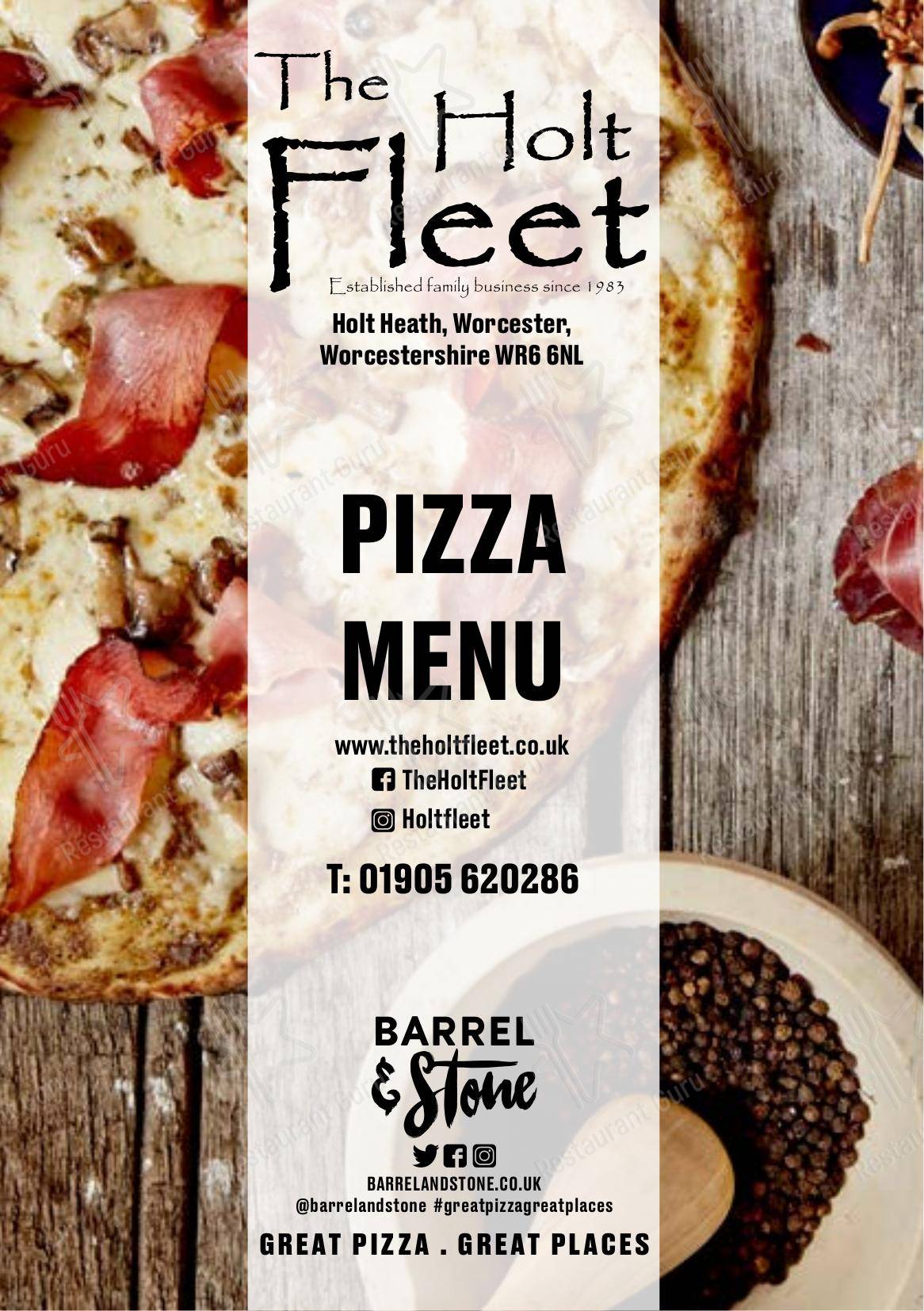 Menu at The Holt Fleet restaurant, Worcester