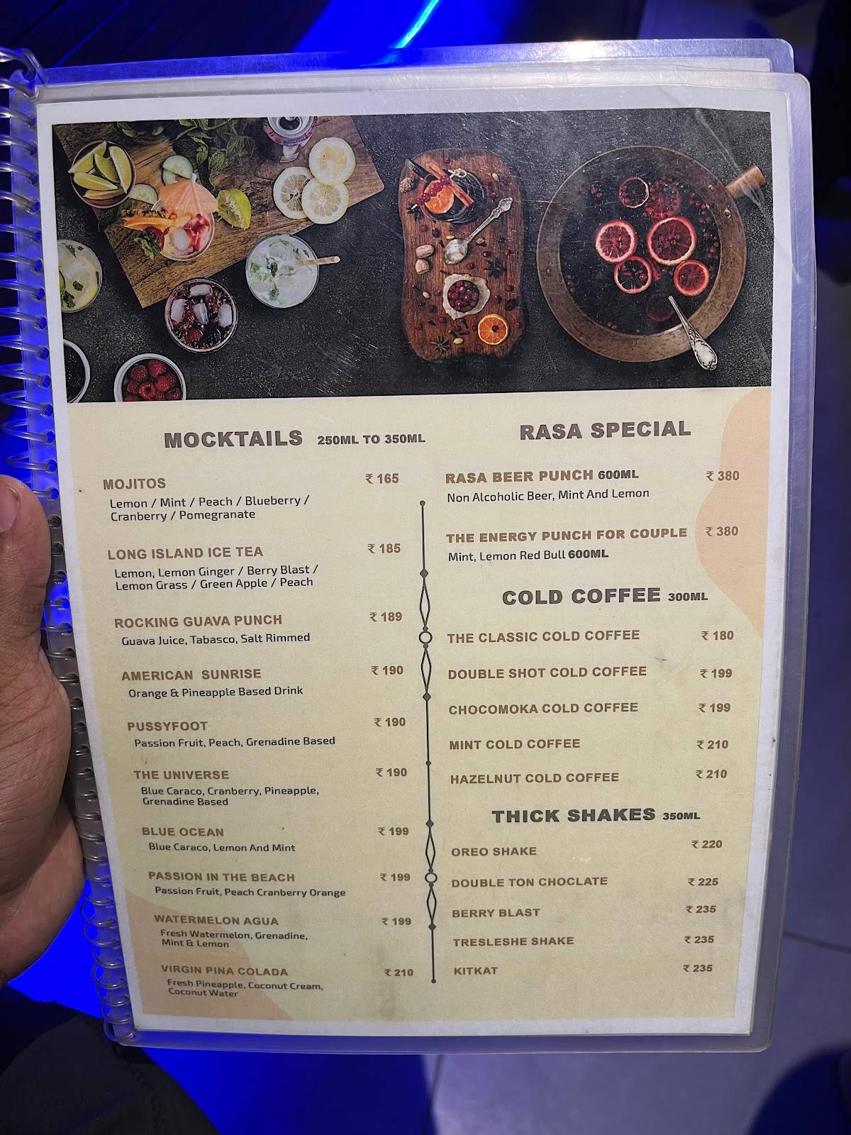 Menu at rasa restro cafe & rooftop, Ahmedabad