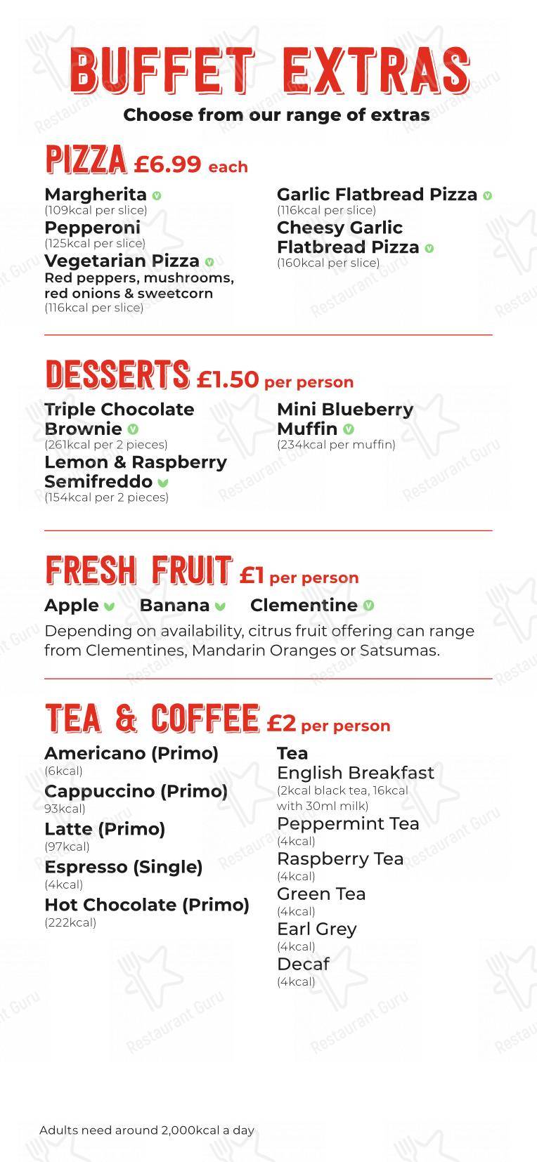 Menu at Clock Tower Brewers Fayre pub & bar, Donnington