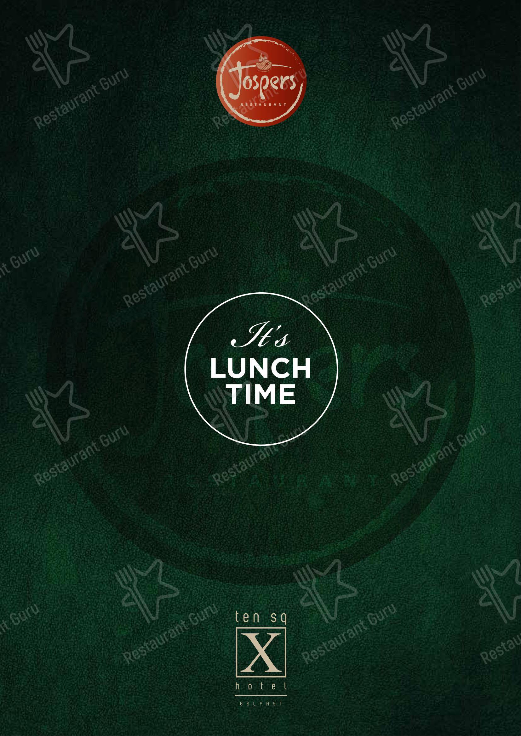 Menu at Jospers Steakhouse @ Ten Square, Belfast
