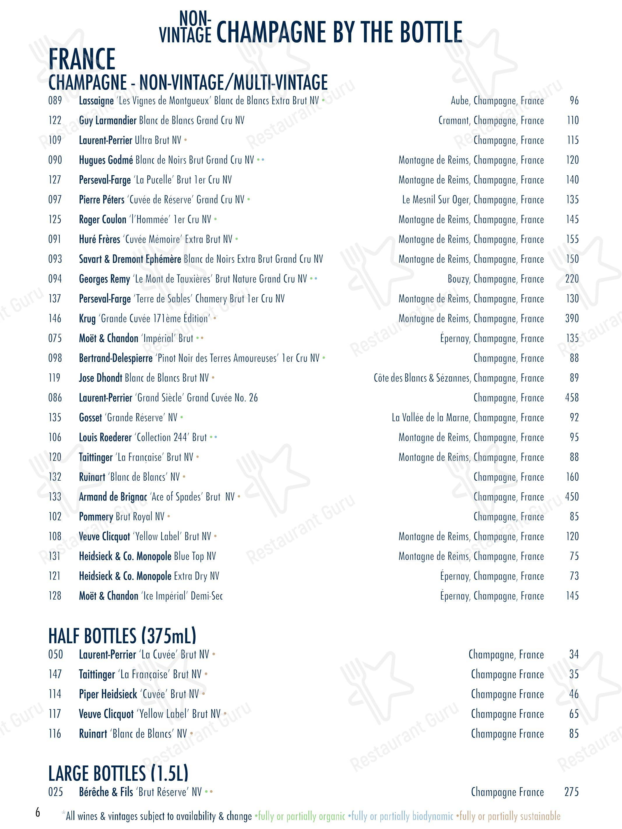 Menu at Matunuck Oyster Bar, South Kingstown, 629 Succotash Rd