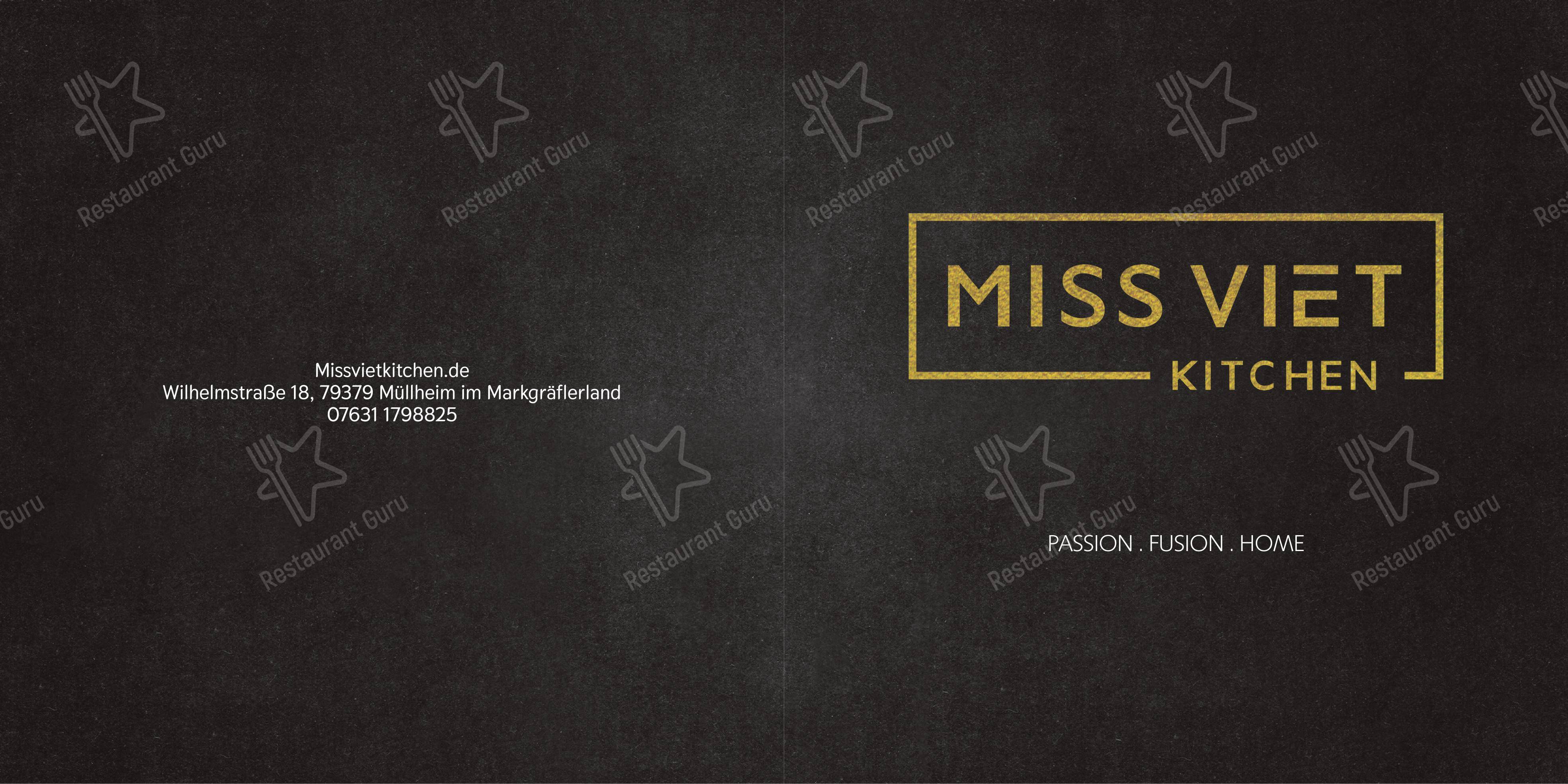 Speisekarte von Miss Viet Kitchen restaurant, Müllheim