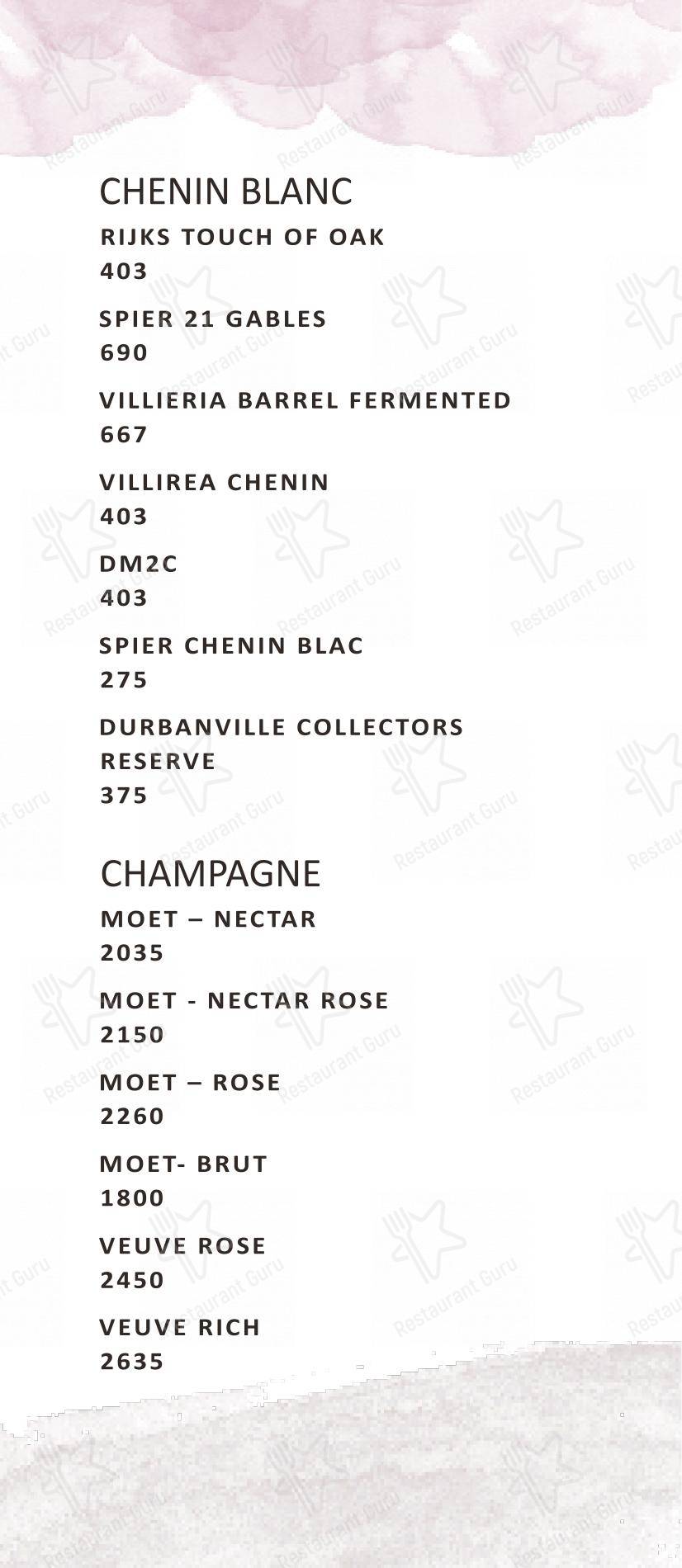 Menu at Solo Restaurant Sandton, Sandton