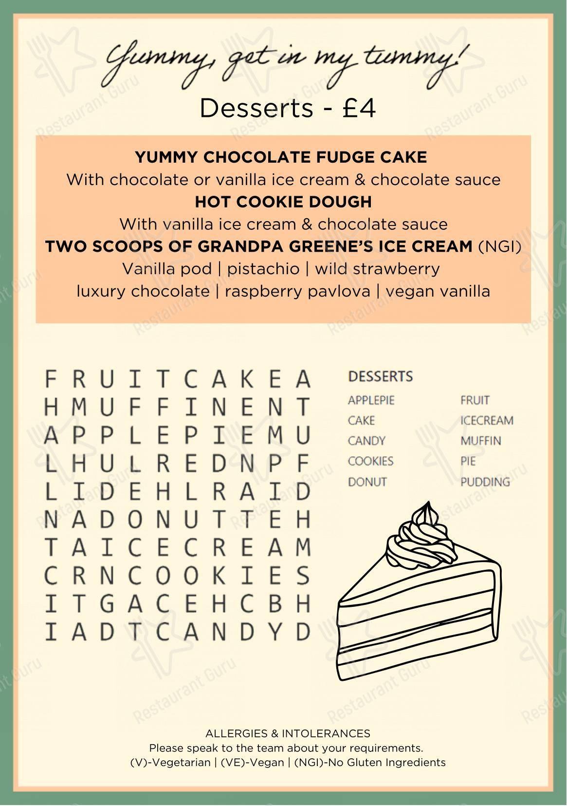 Menu at Spread Eagle pub & bar, Romiley, Hatherlow