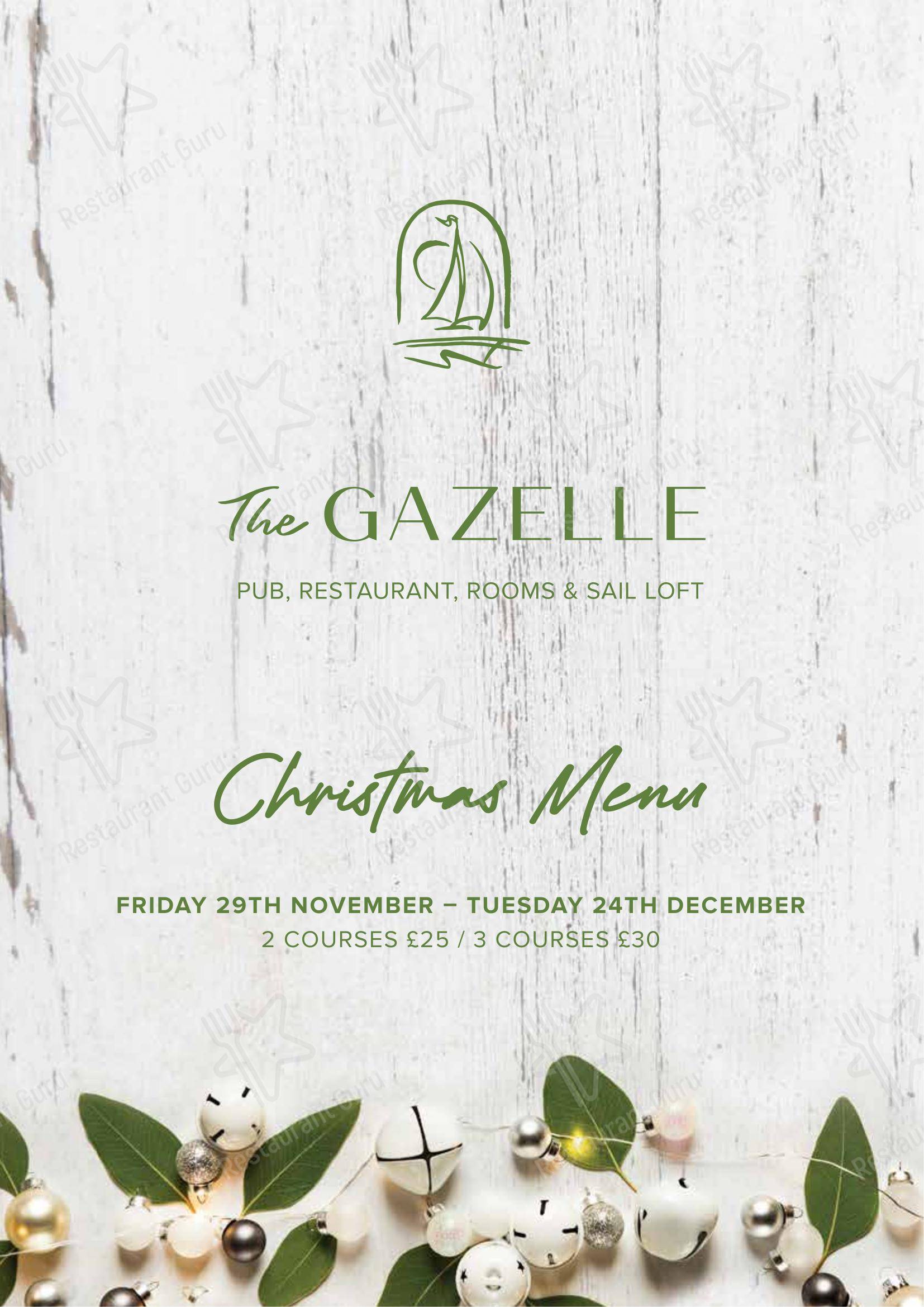 Menu at The Gazelle Hotel pub & bar, Menai Bridge, Glyngarth