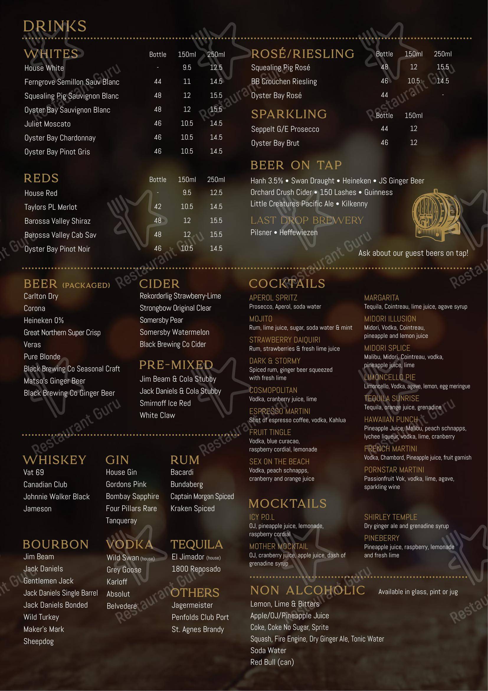 Menu at The Last Local pub & bar, Canning Vale