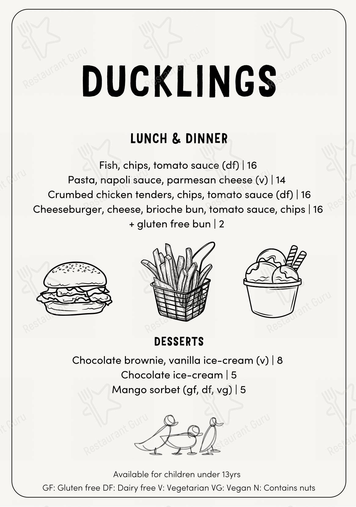 Menu at Three Blue Ducks, Melbourne restaurant, Tullamarine