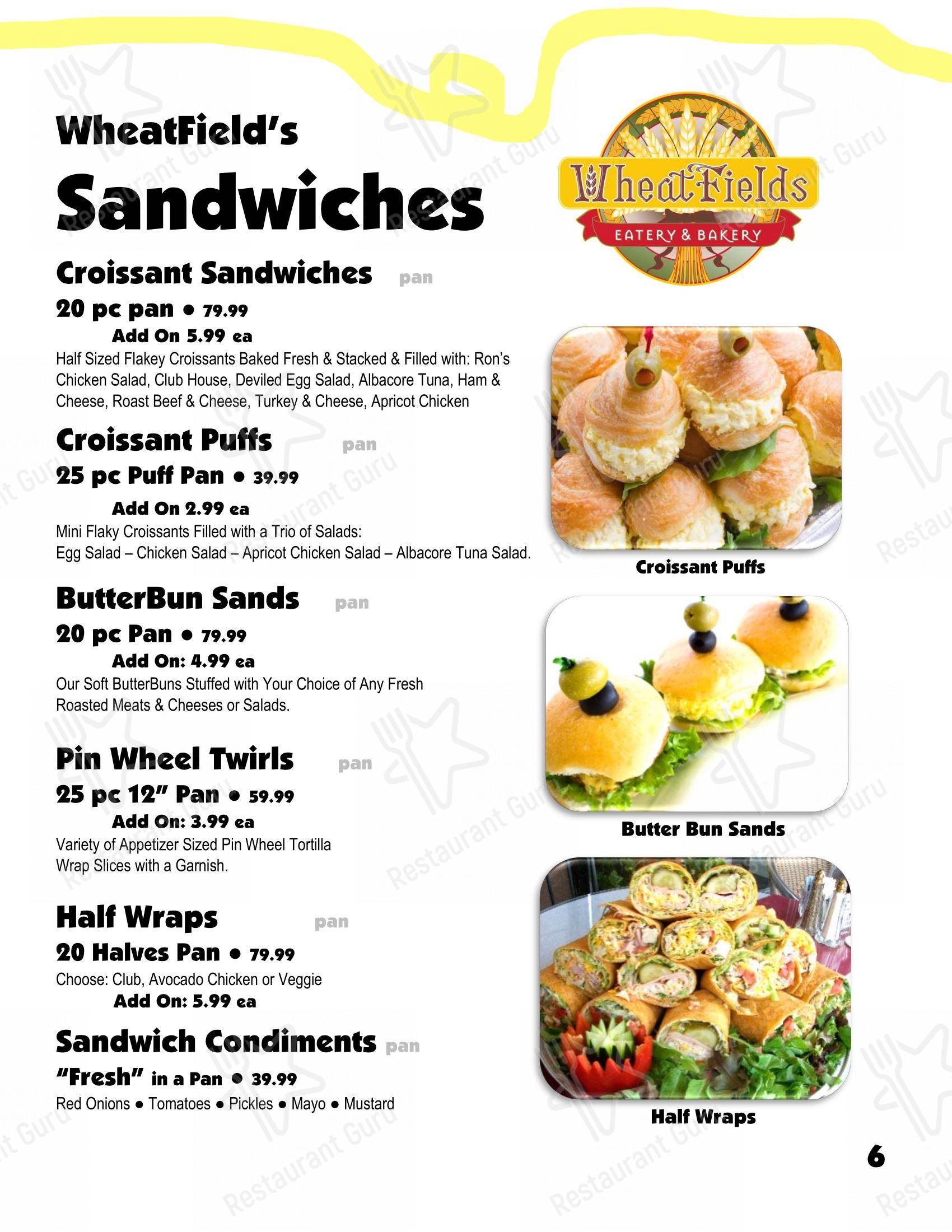 Menu at WheatFields Eatery & Bakery, Omaha, S 103rd St