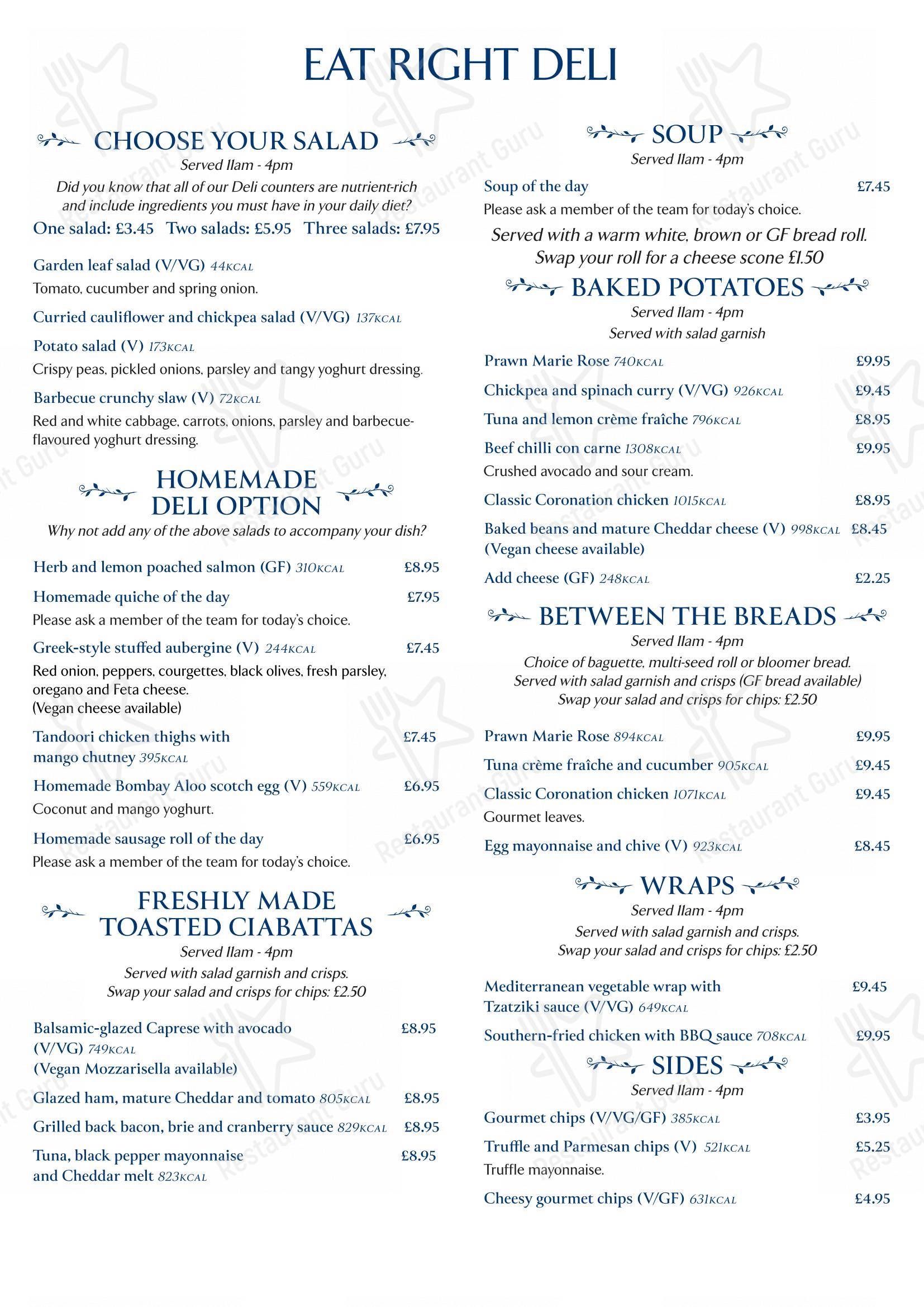 Menu at Wilton Garden Centre Riverside Restaurant, Salisbury