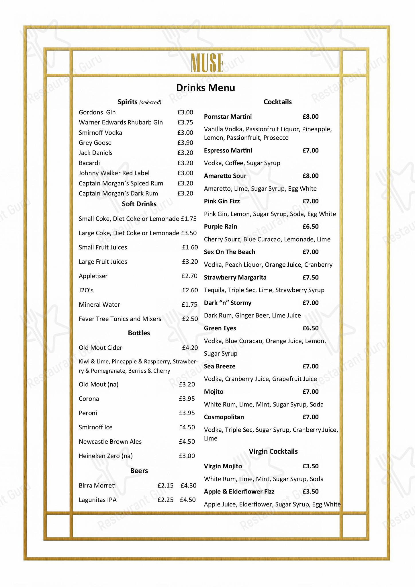 Menu at The Cliff Hotel pub & bar, Great Yarmouth