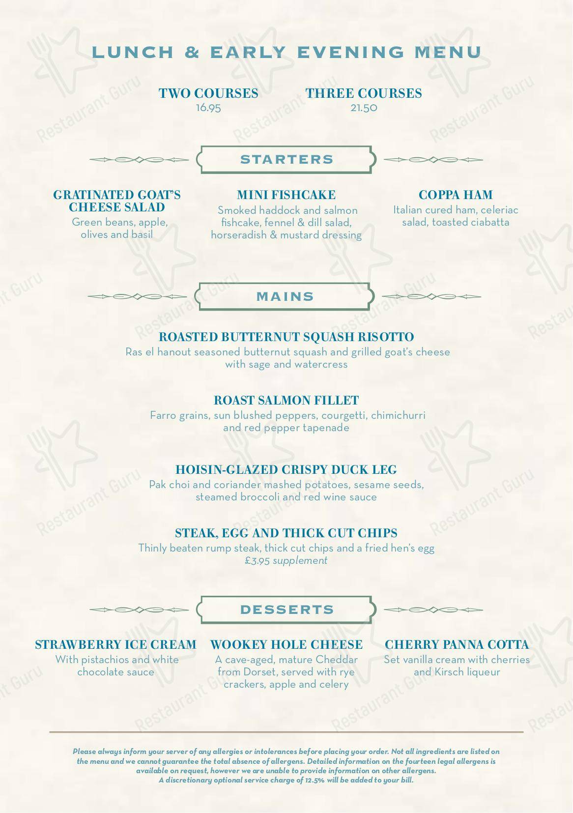 Menu at The Ivy On The Square Edinburgh pub & bar, Edinburgh